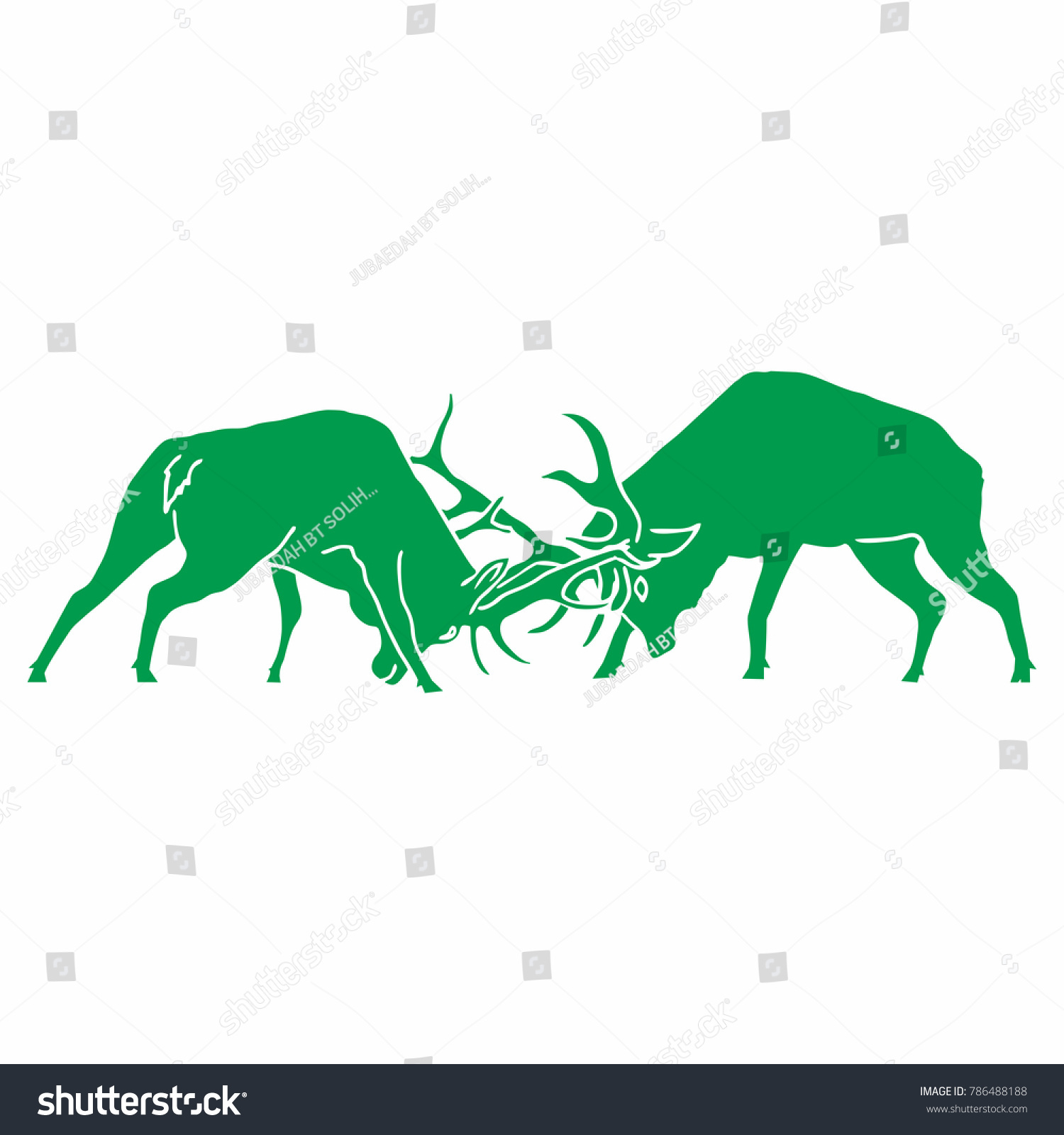 Two Deer Fighting Vector Stock Vector (Royalty Free) 786488188 ...