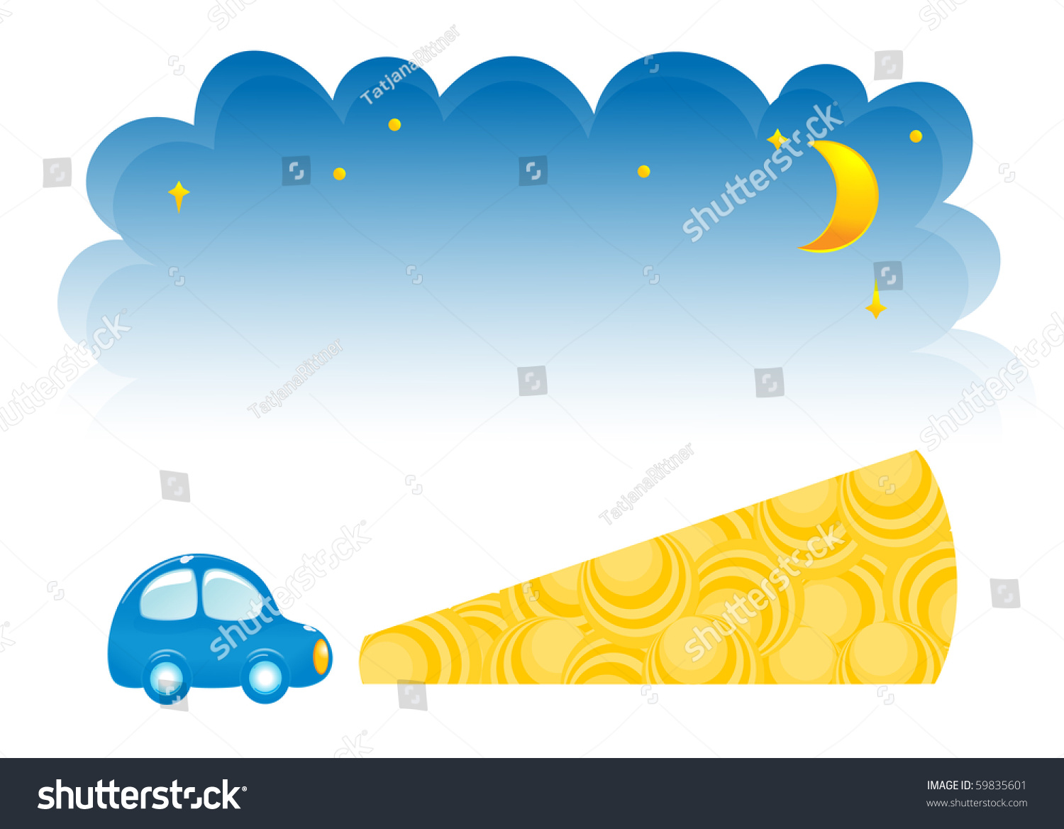 Two Design Elements Sky Car Night Stock Vector (Royalty Free) 59835601 ...