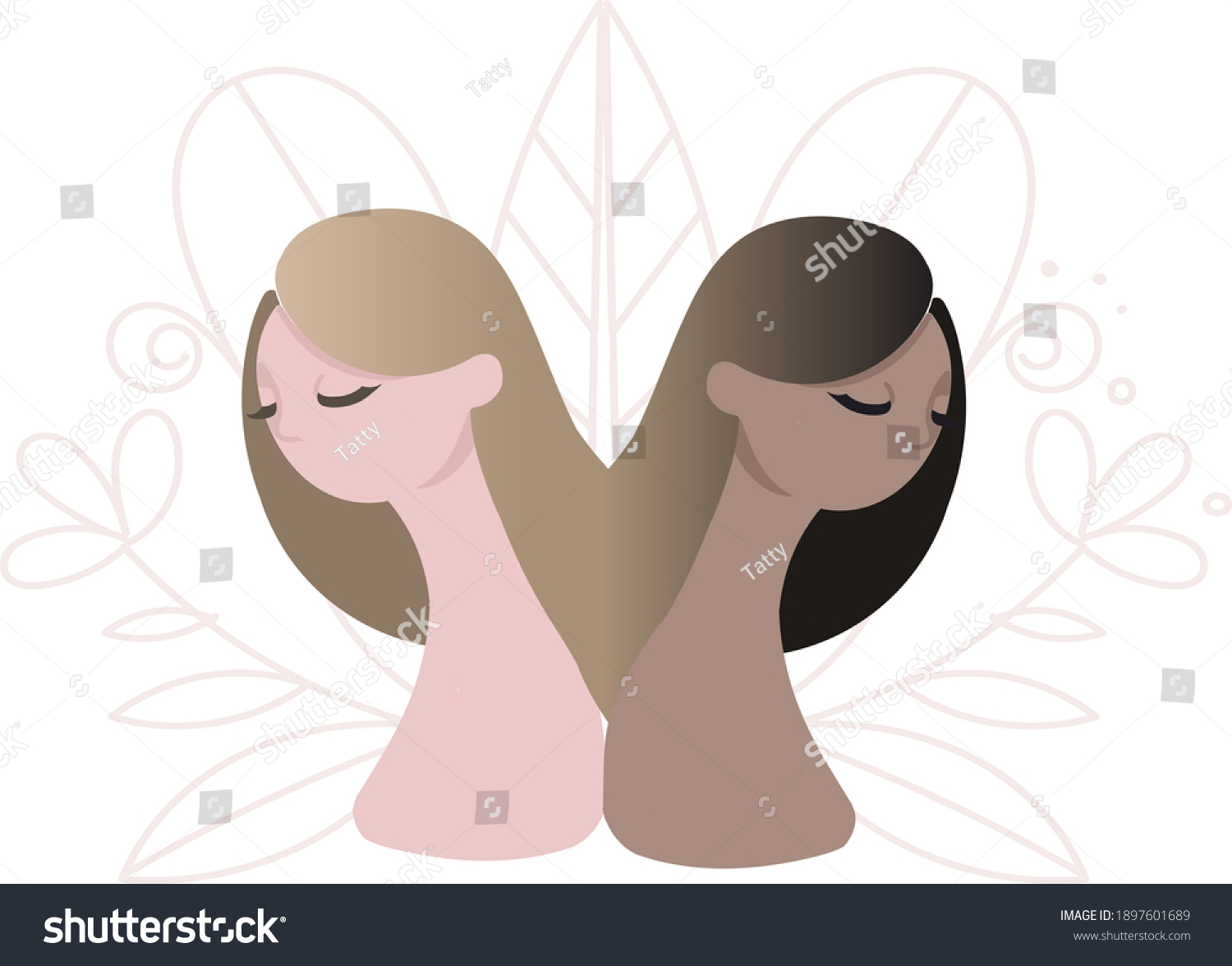 Two Different Girls Unity Stock Vector (Royalty Free) 1897601689 ...