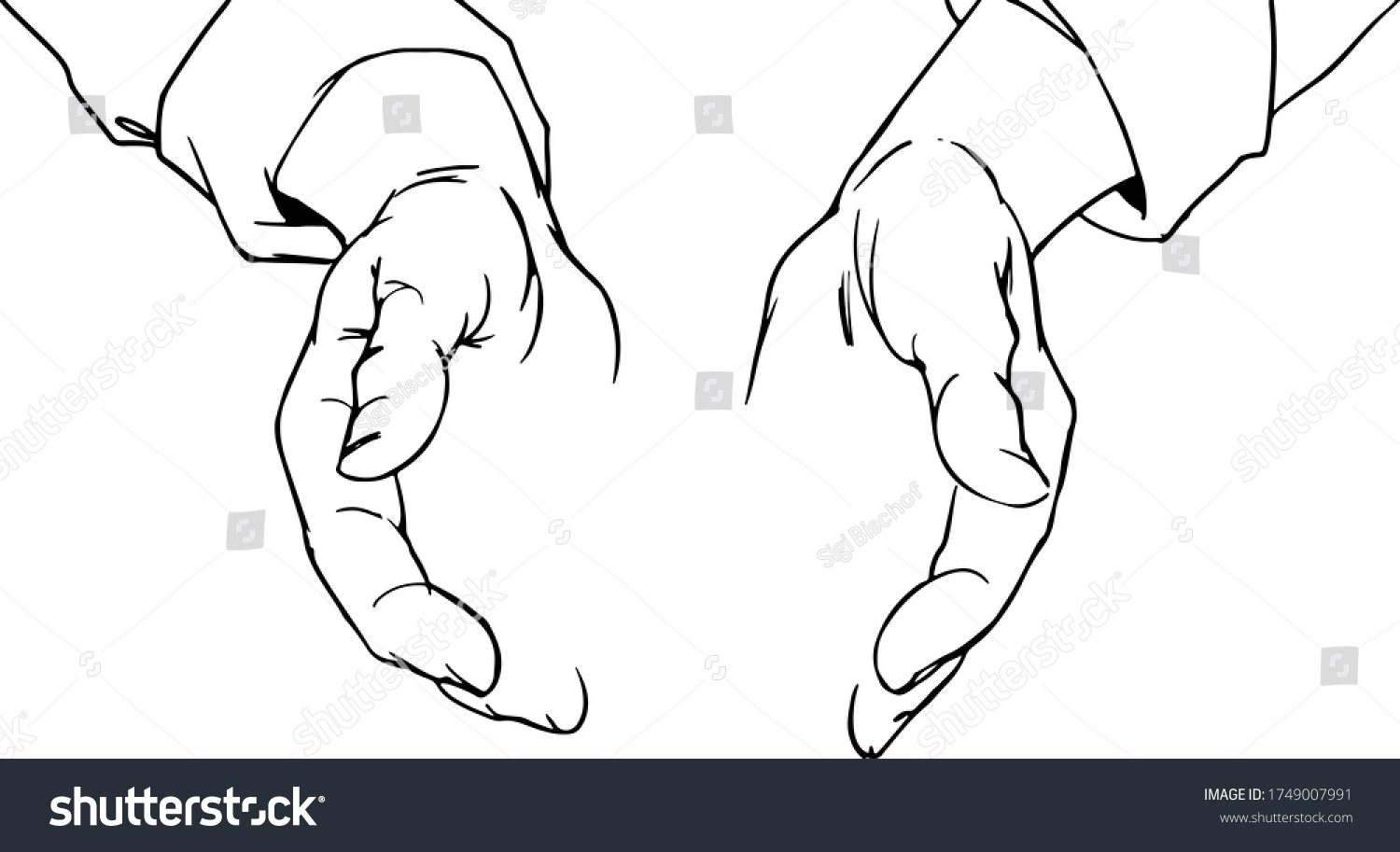 Two Empty Hands Look Like Bowl Stock Vector (Royalty Free) 1749007991 ...