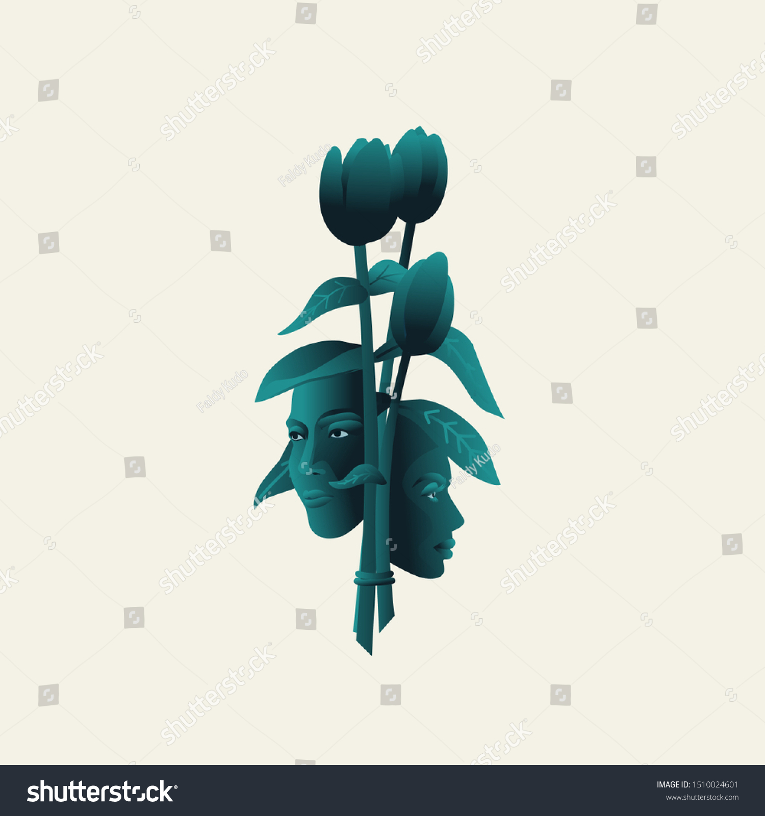 Two Face Tulip Vector Editable File Stock Vector (Royalty Free ...