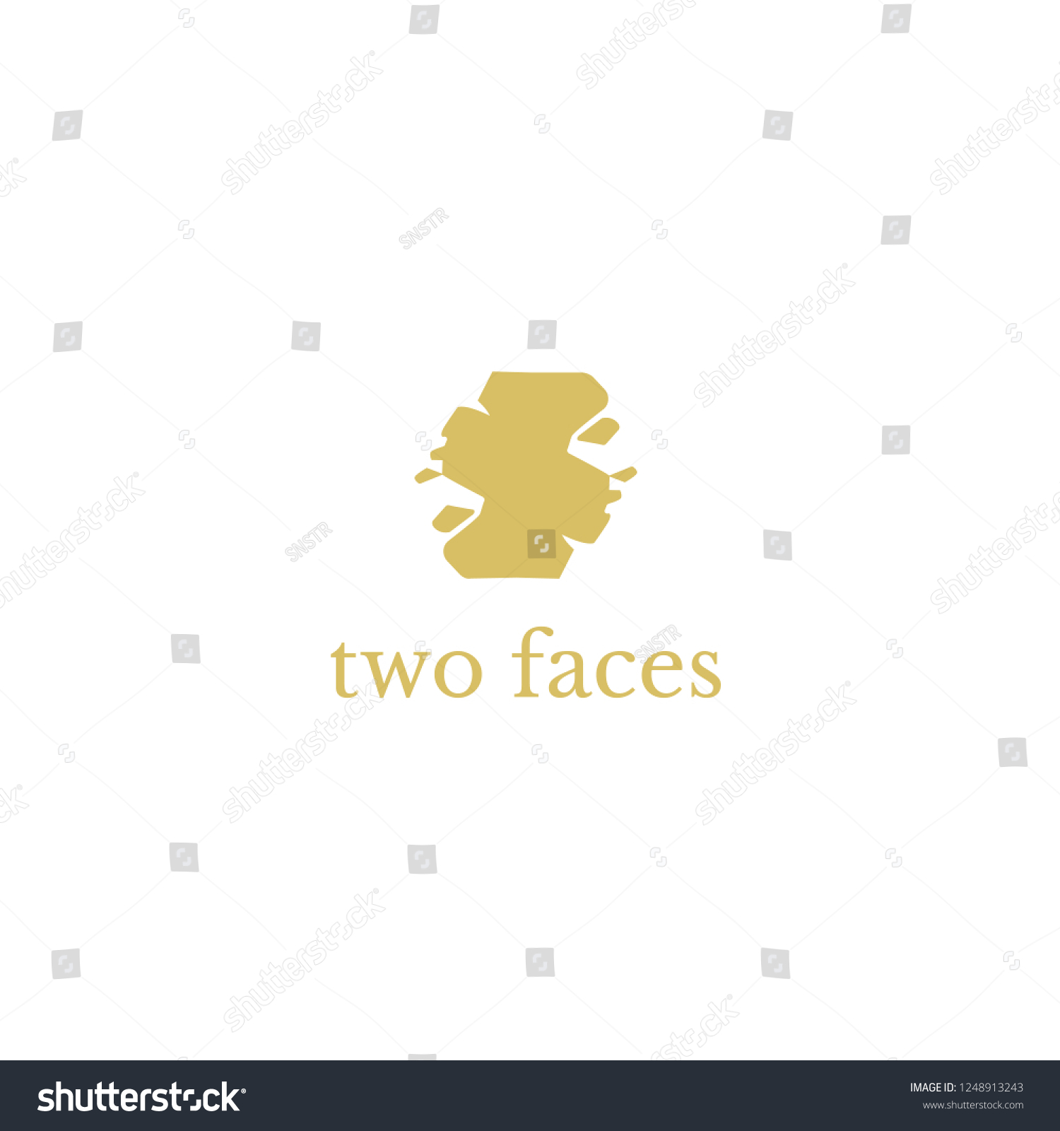 Two Faces Logo Abstract Face Iconlogo Stock Vector (Royalty Free ...