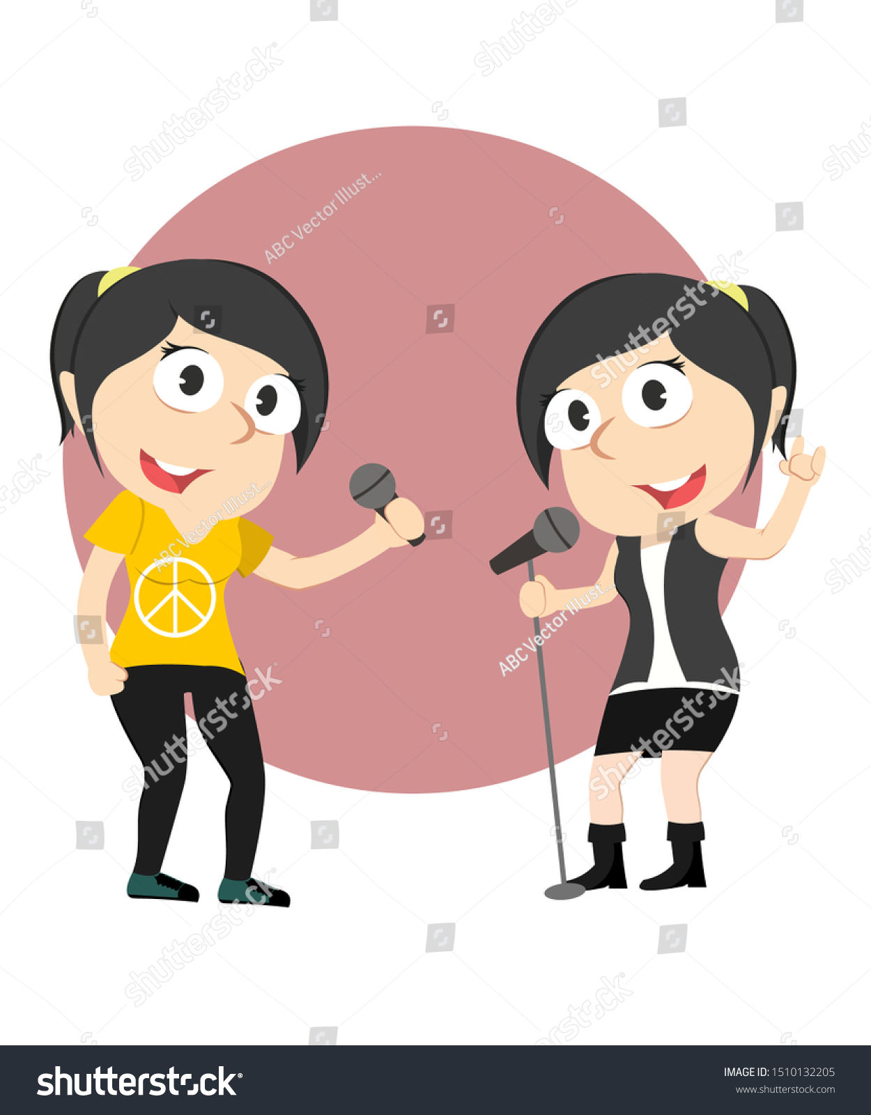 Two Female Rock Singer Vector Stock Vector (Royalty Free) 1510132205