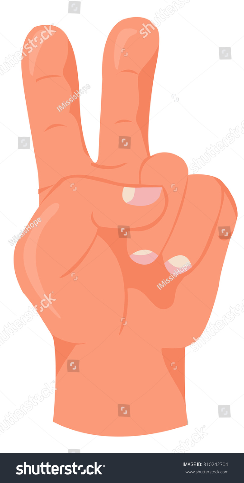 Two Finger Hand Sign Stock Vector 310242704 - Shutterstock