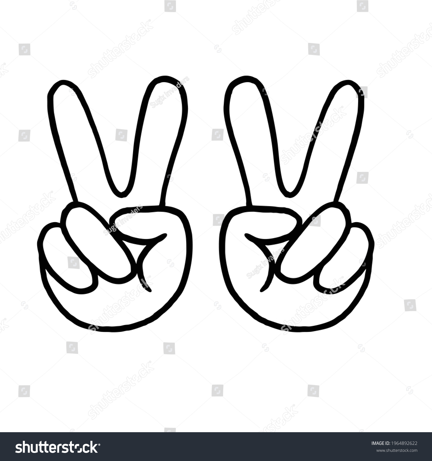 Two Fingers Vector Peace Illustration Stock Vector (Royalty Free ...