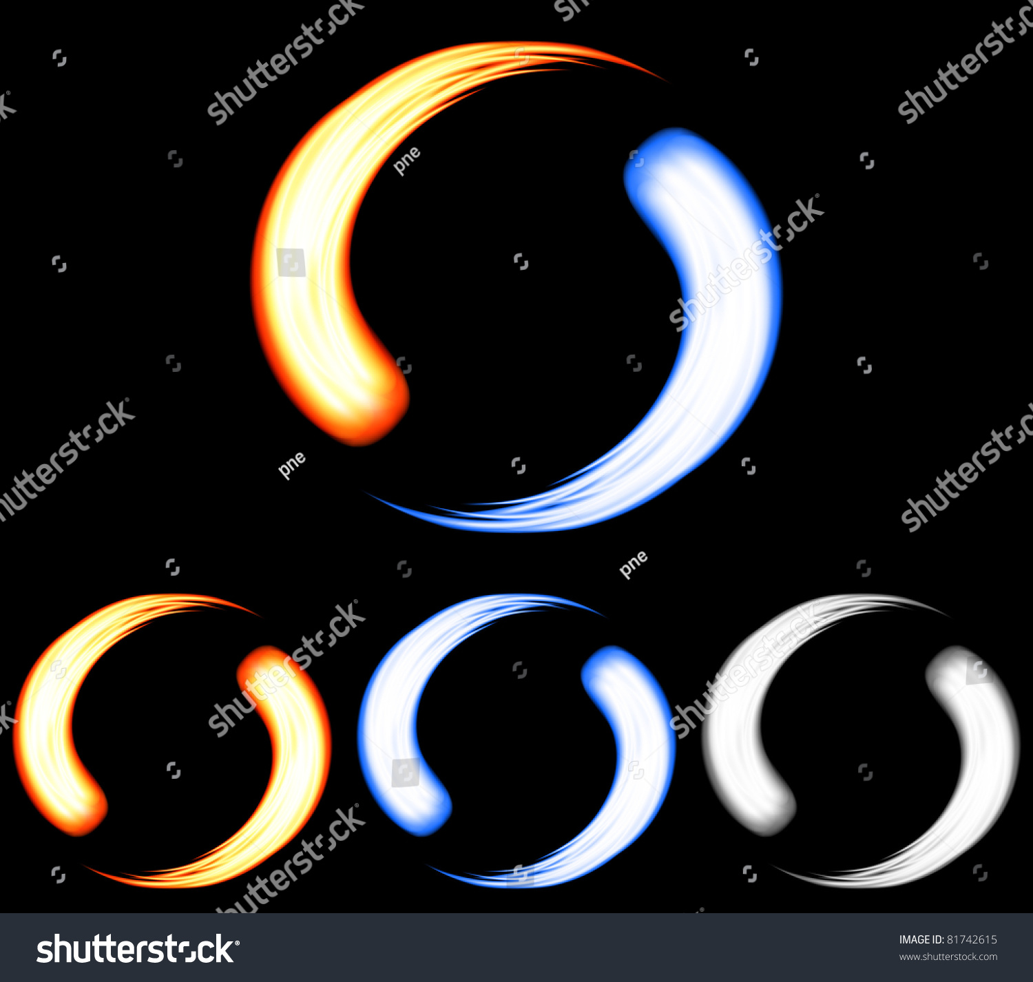 Two Fire Flame Rotating Circle Stock Vector (Royalty Free) 81742615