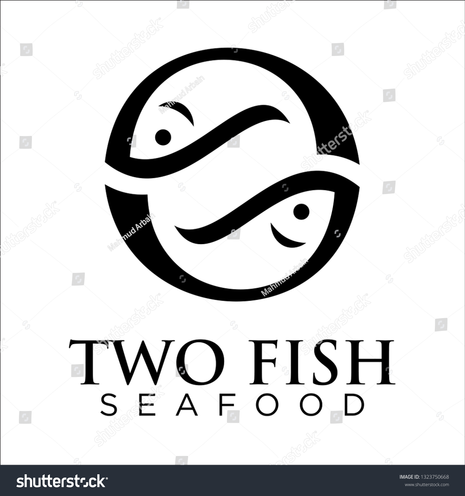 Two Fish Logo Inspiration Stock Vector (Royalty Free) 1323750668