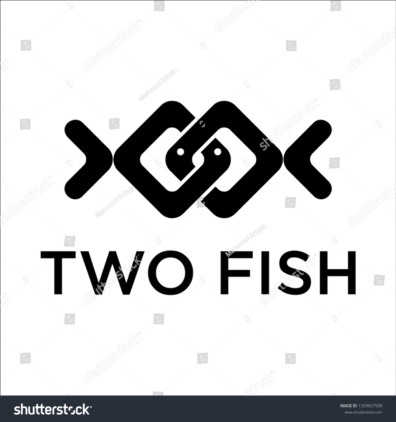Two Fish Logo Inspiration: vector de stock (libre de regalías ...