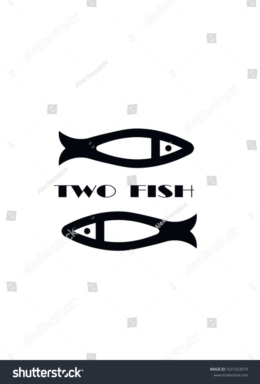 Two Fish Logo On White Background Stock Vector (Royalty Free) 1631523079