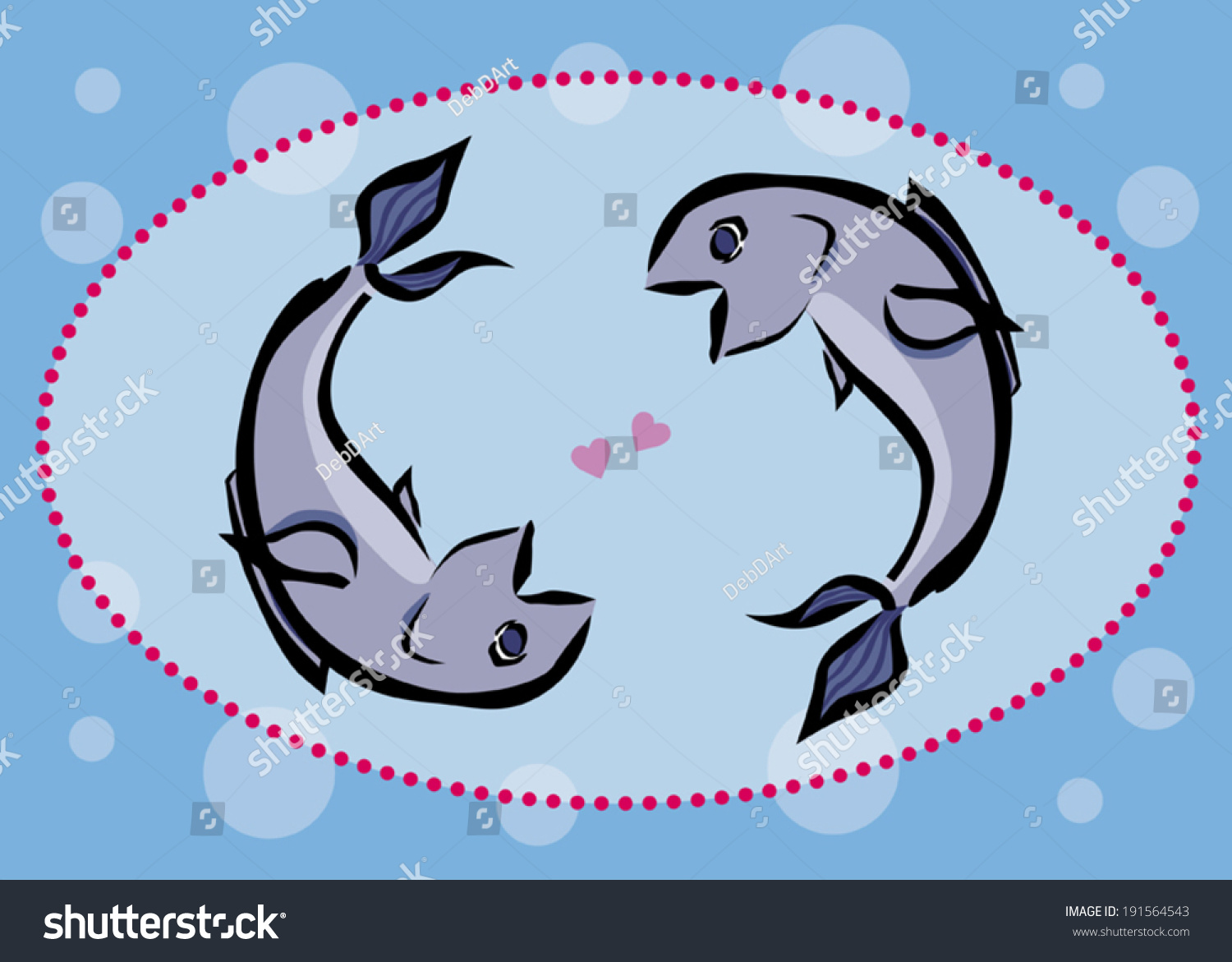 Two Fish Swimming Stock Vector (Royalty Free) 191564543 | Shutterstock