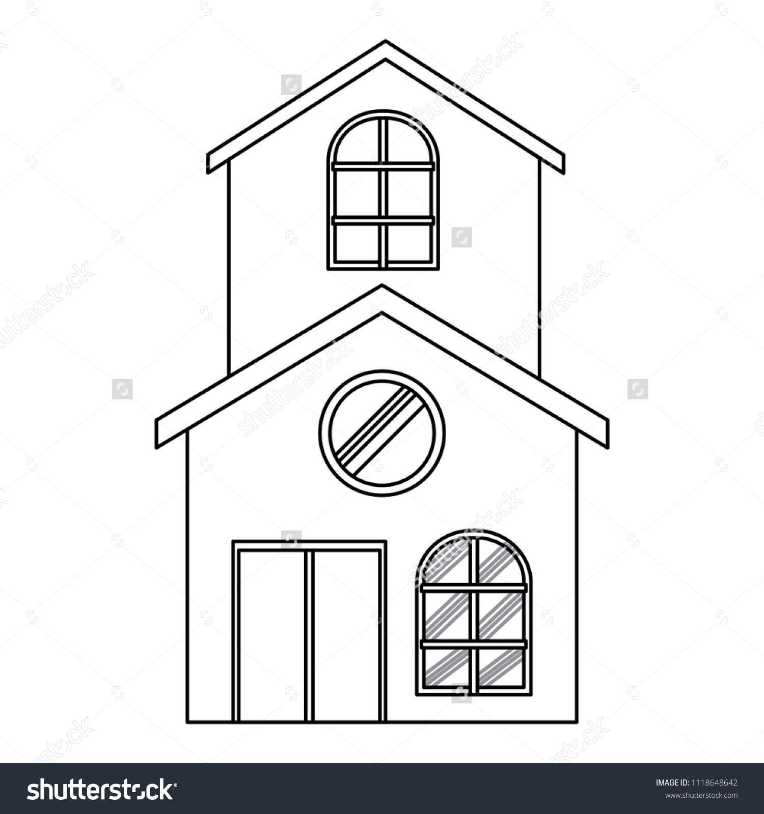 Two Floors House Icon Stock Vector (Royalty Free) 1118648642 | Shutterstock