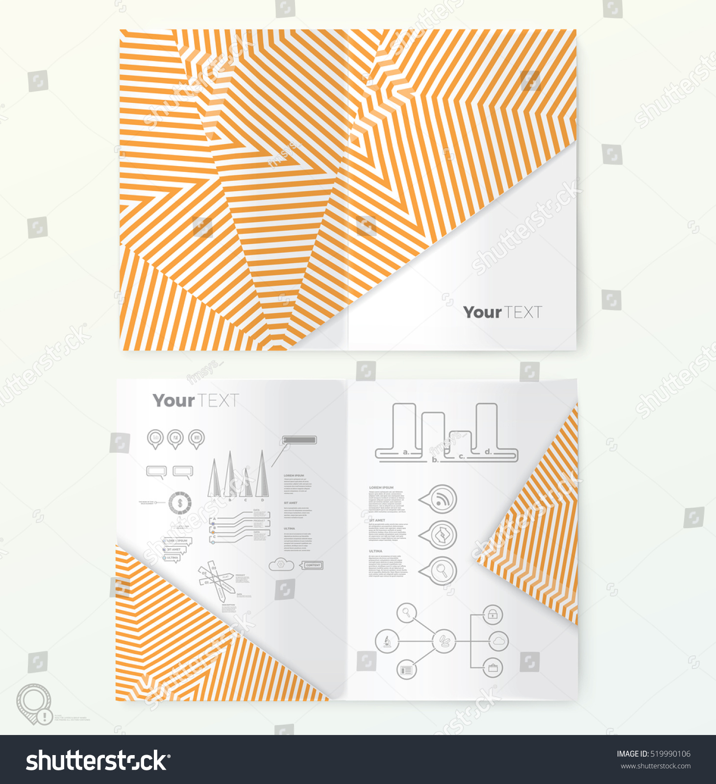 Two Fold A4 Mockup Your Adjustable Stock Vector (Royalty Free) 519990106