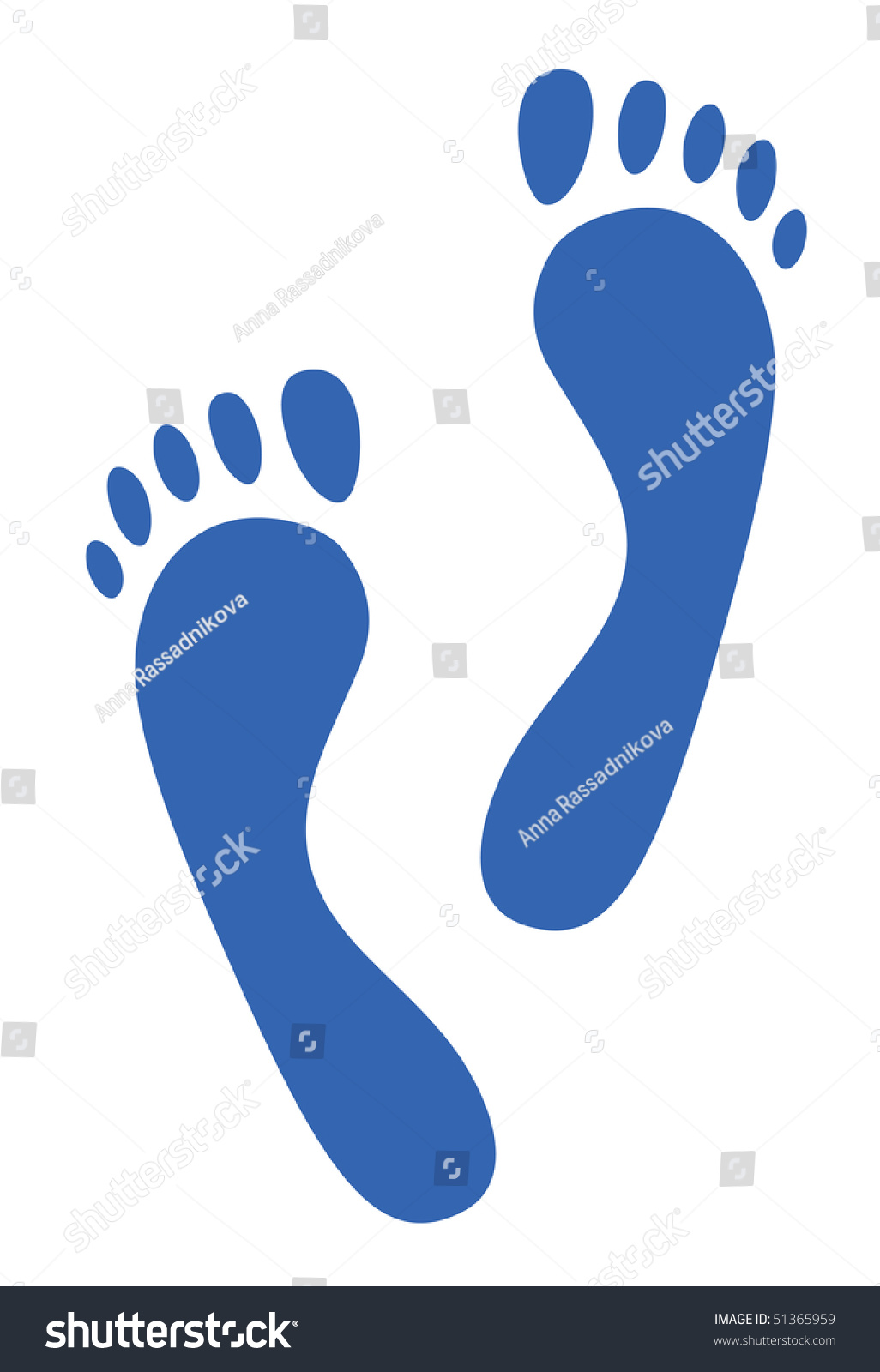 Two Footprints Isolated On White Stock Vector (Royalty Free) 51365959 ...