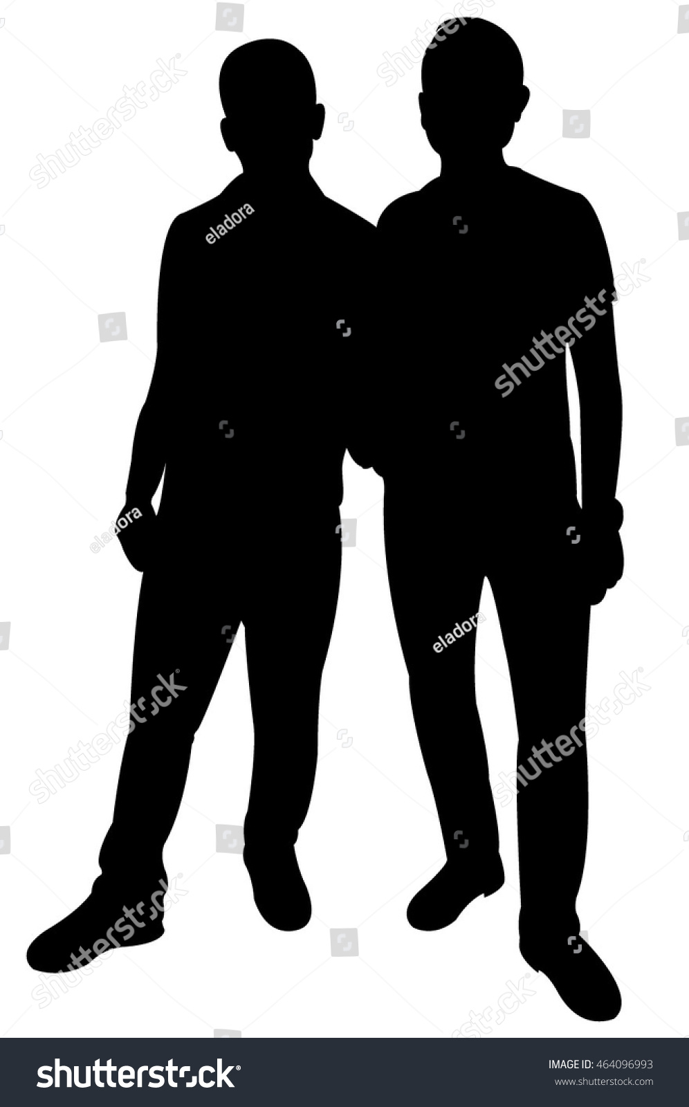 Two Friends Together Silhouette Vector 스톡 벡터(로열티 프리) 464096993 ...