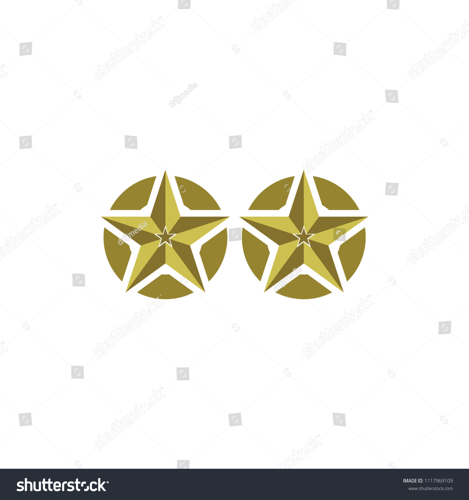 Two Golden Star Logo Vector Stock Vector (Royalty Free) 1117969109 ...