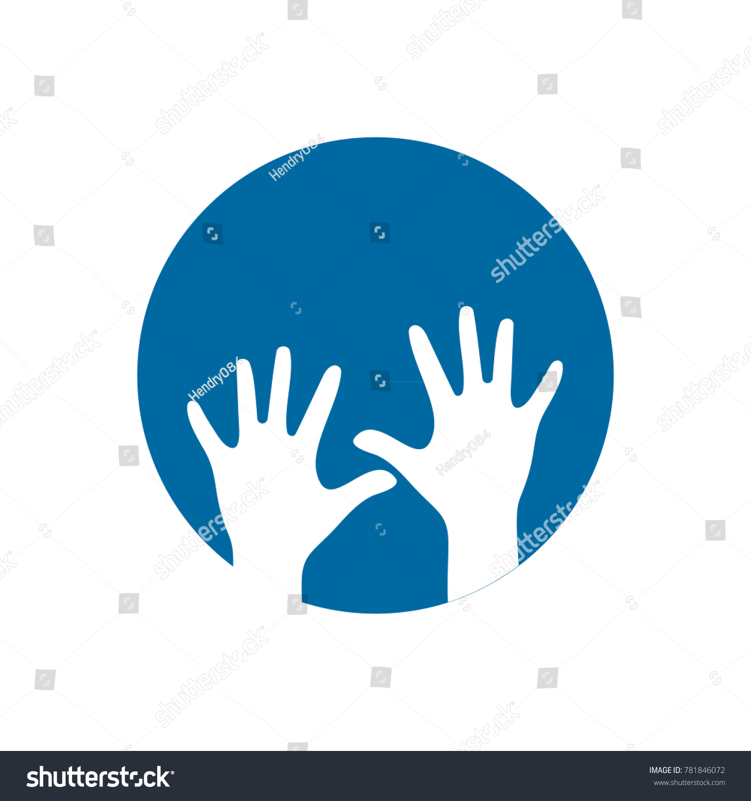 Two Hand Icon Logo: vector de stock (libre de regalías) 781846072