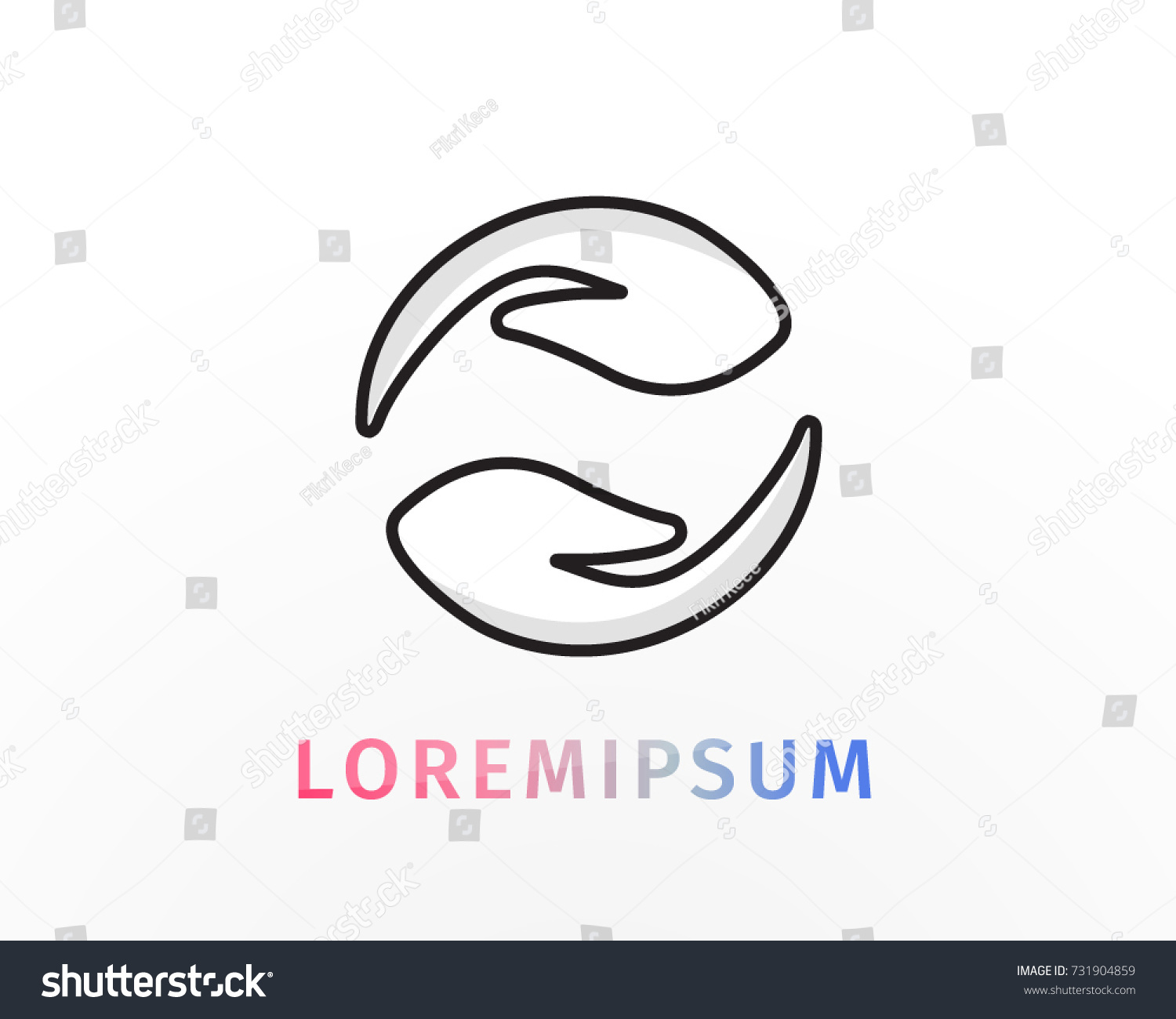Two Hand Logo Vector Business: vector de stock (libre de regalías ...