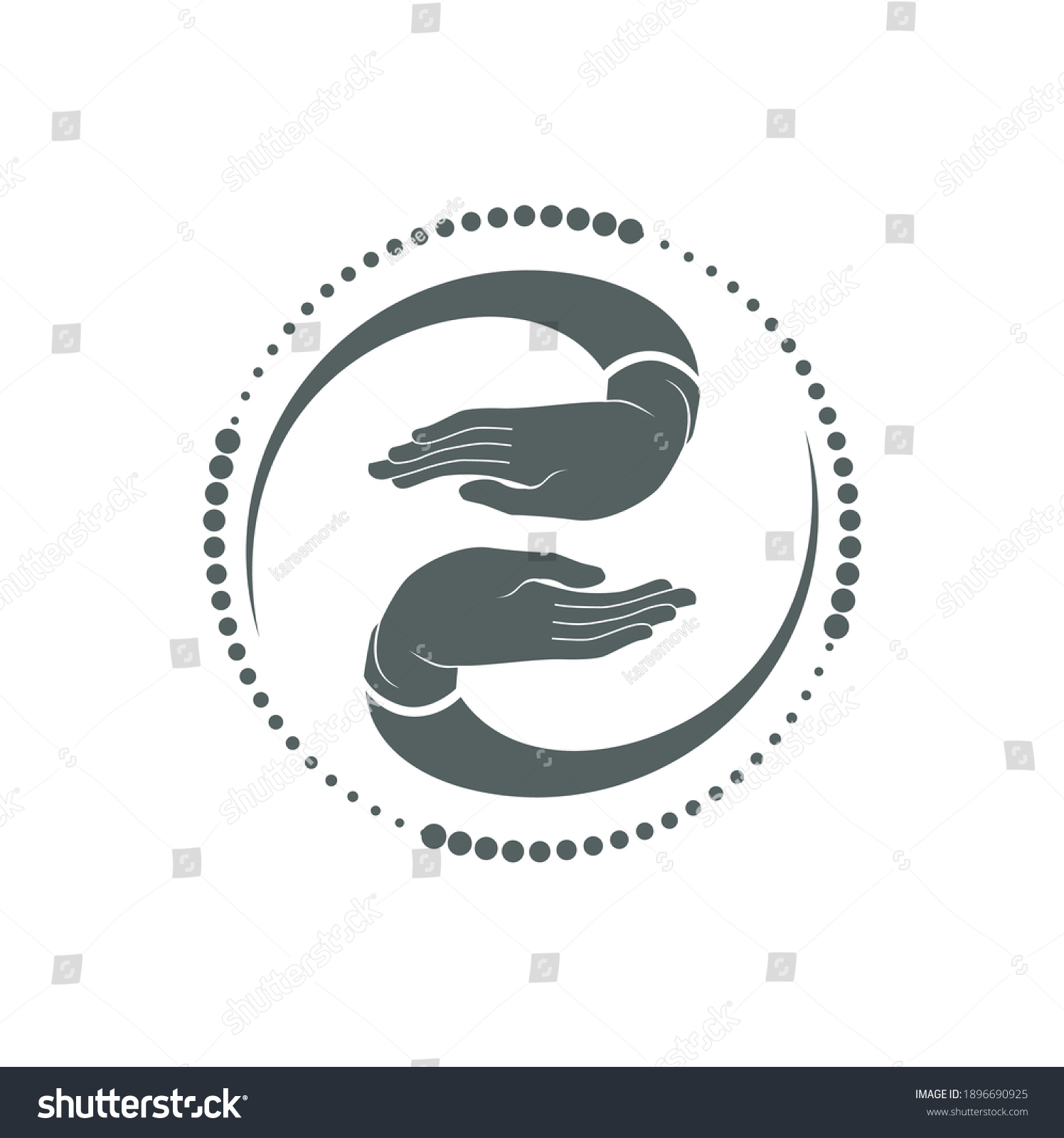 Two Hand Logo Vector Meditating Position Stock Vector (Royalty Free ...