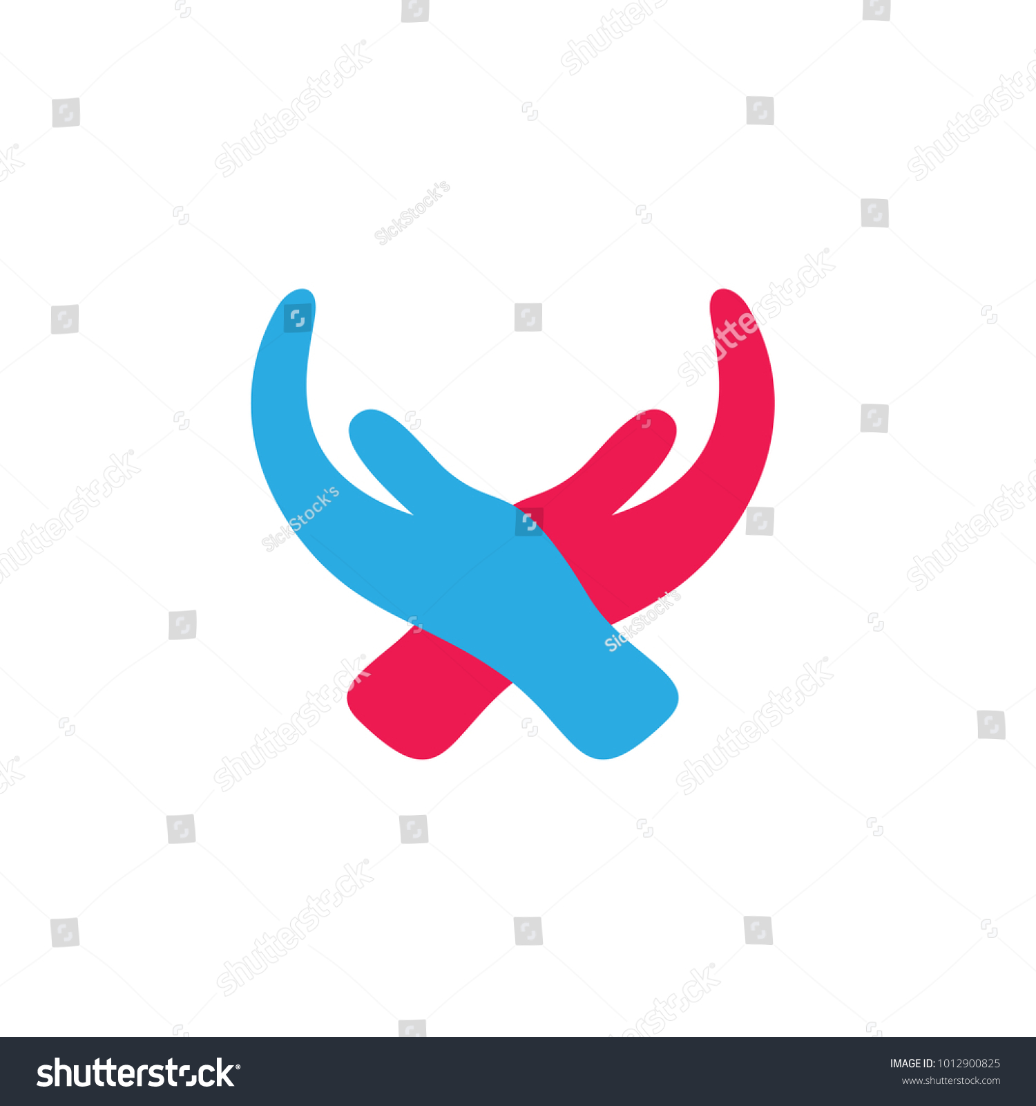 Two Hand Palm Symbol Logo Vector: เวกเตอร์สต็อก (ปลอดค่าลิขสิทธิ์ ...