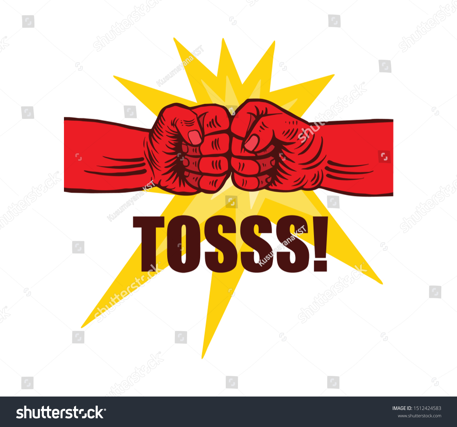 Two Hand Punch Partner Illustration Stock Vector (Royalty Free ...