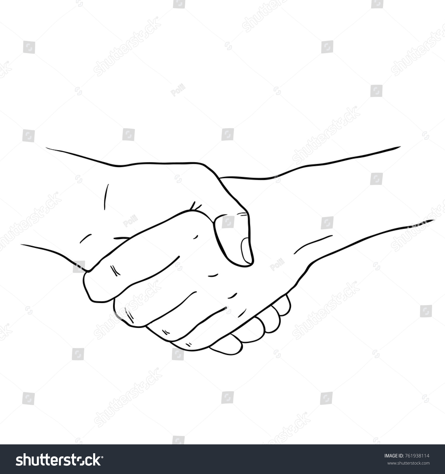 Two Hand Shake Each Other Vector Stock Vector (Royalty Free) 761938114 ...