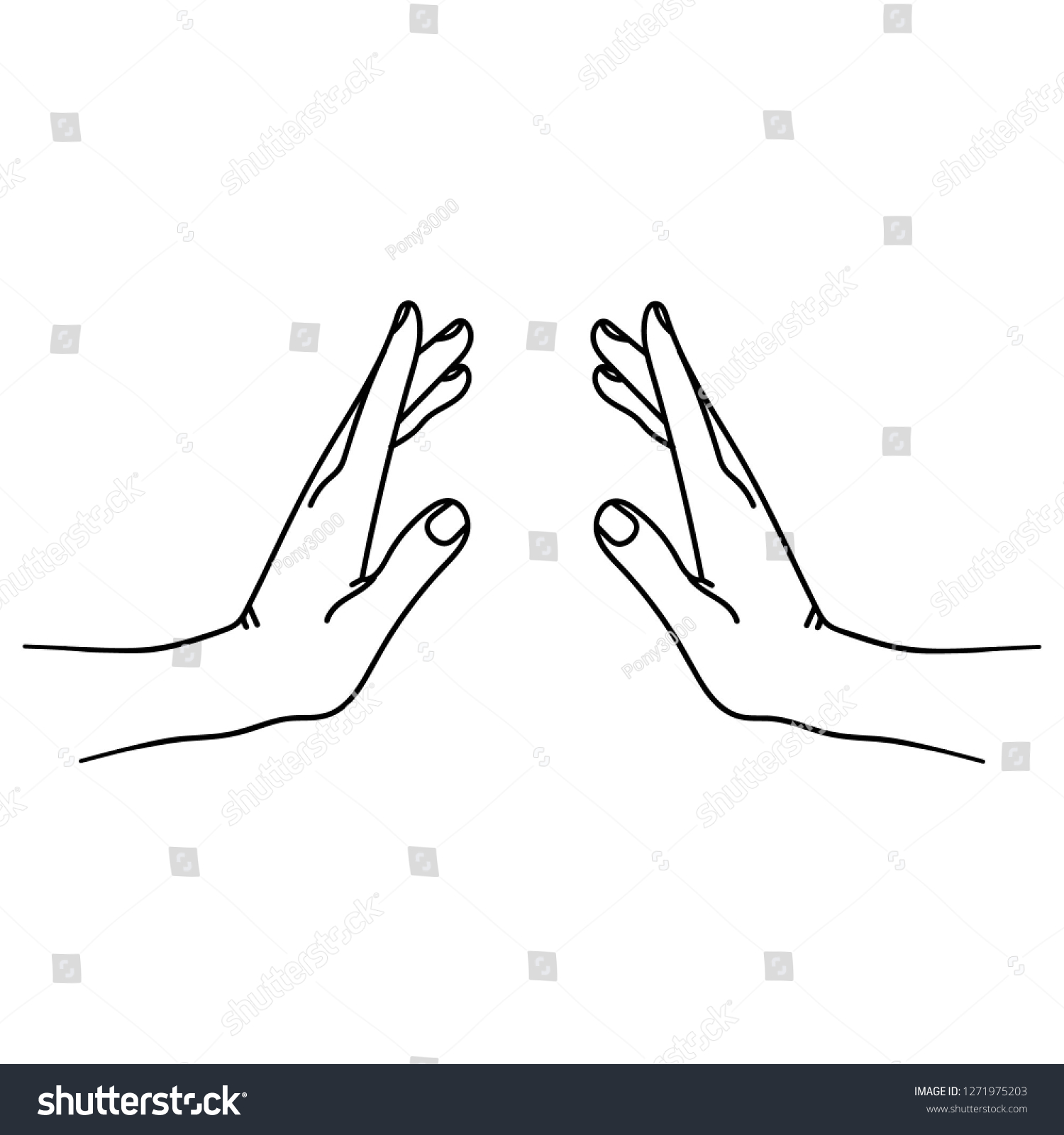 Twohand Touch Illustration Stock Vector (Royalty Free) 1271975203