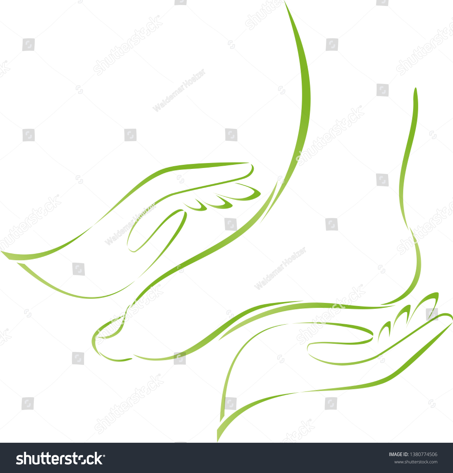 Two Hands Foot Logo Stock Vector (Royalty Free) 1380774506
