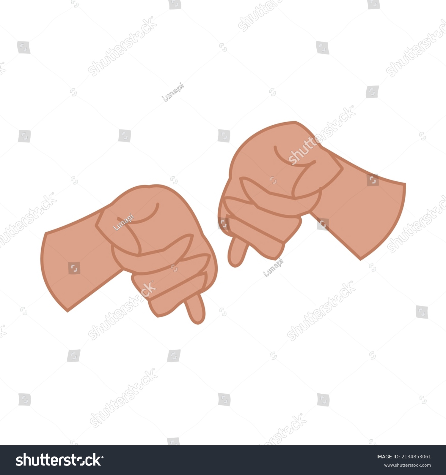 Two Hands Gesture Flat Vector Illustration Stock Vector (Royalty Free ...