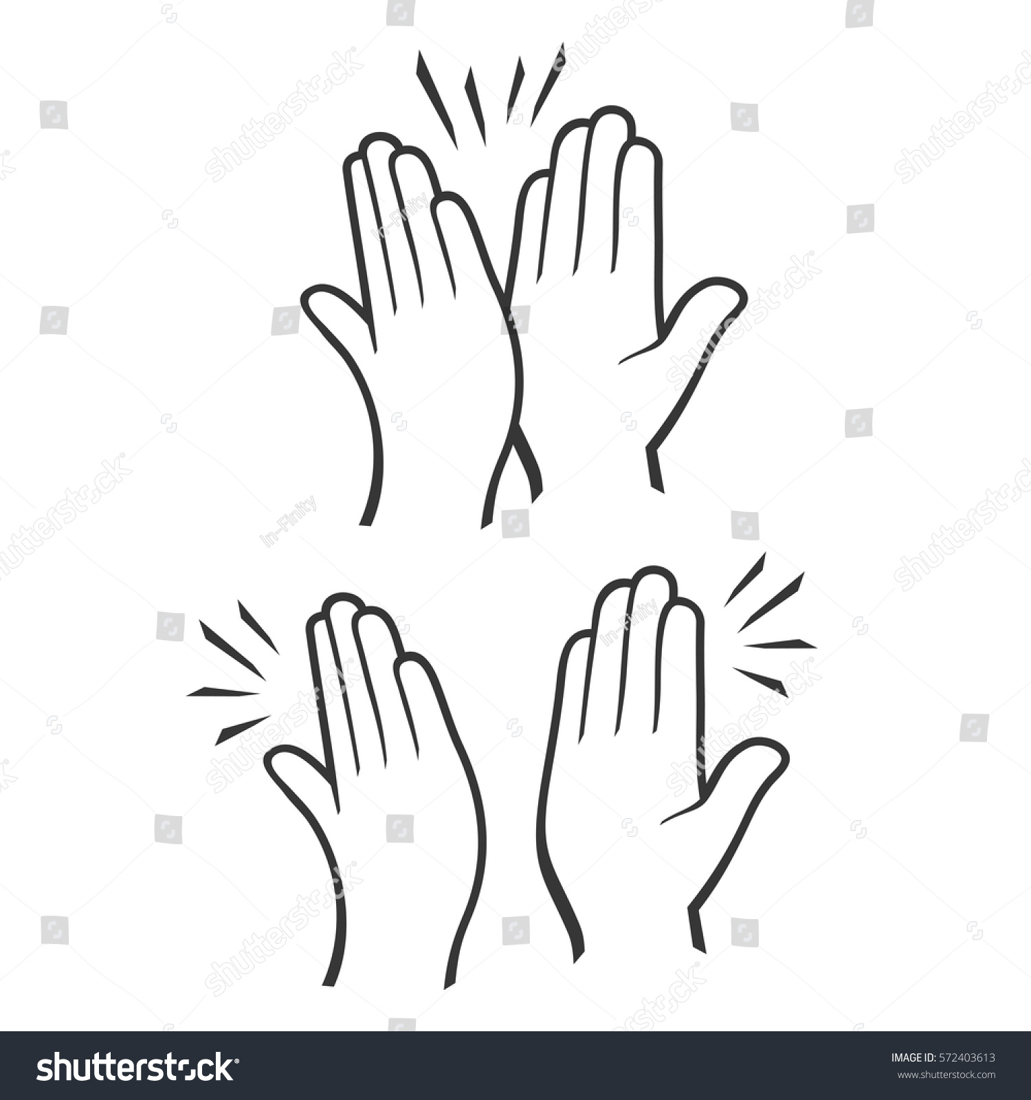 Two Hands Giving High Five Icons Stock Vector (Royalty Free) 572403613 ...