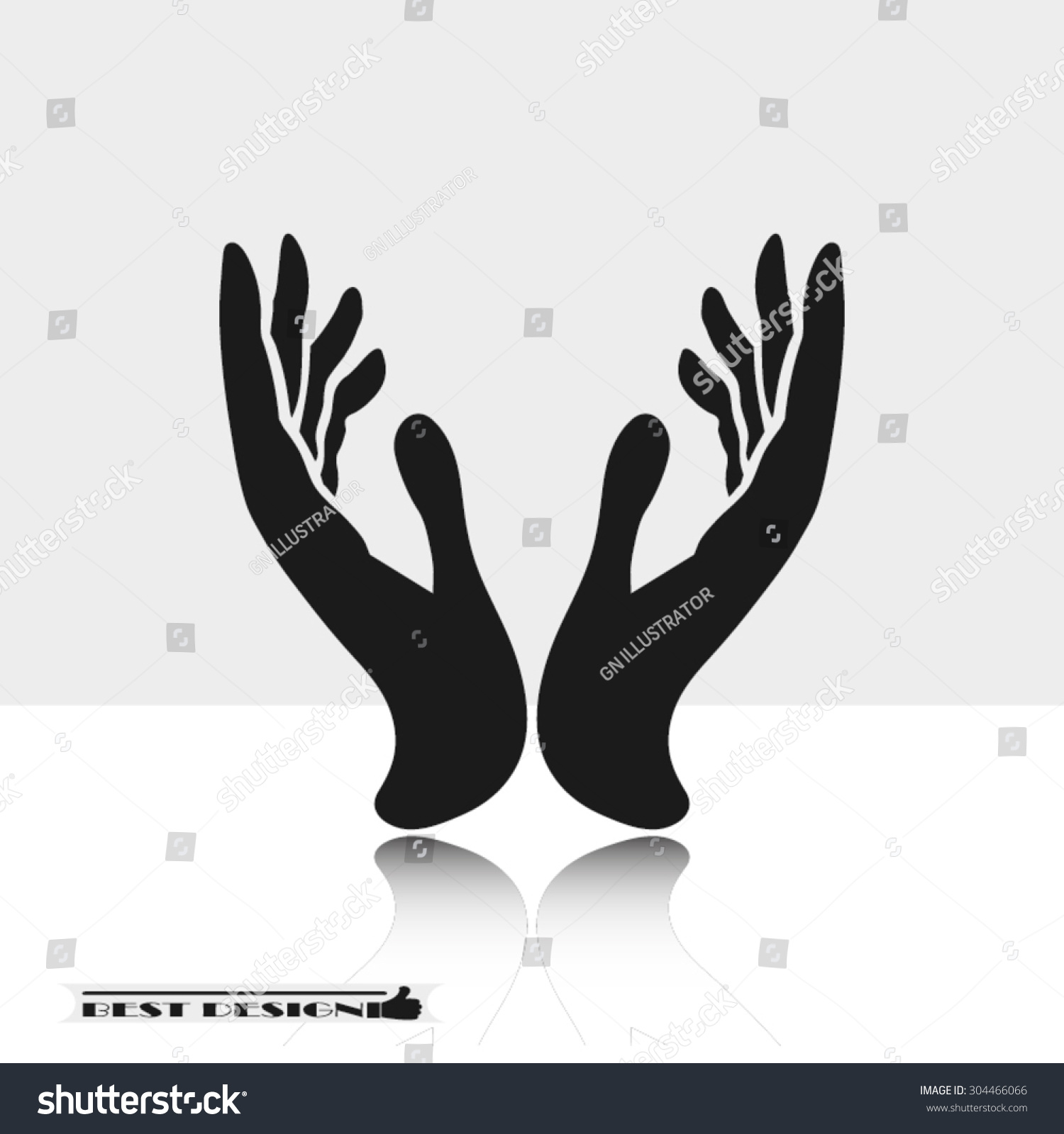 Two Hands Icon Stock Vector (Royalty Free) 304466066