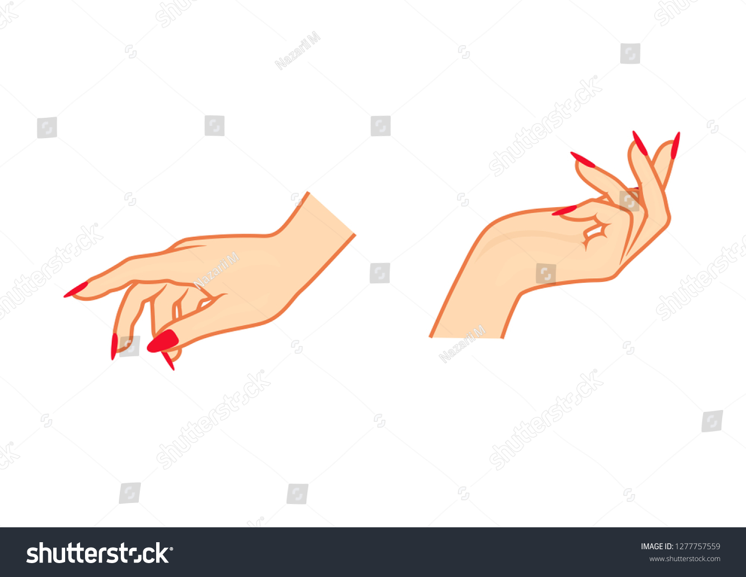 Two Hands Left Right Stock Vector (Royalty Free) 1277757559
