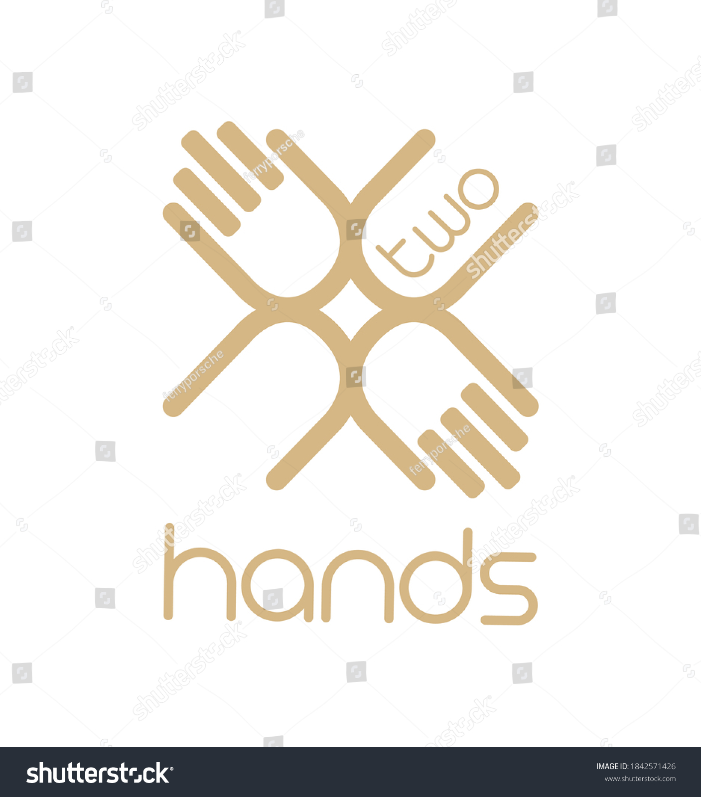 Two Hands Logo Care Hand Stock Vector (Royalty Free) 1842571426