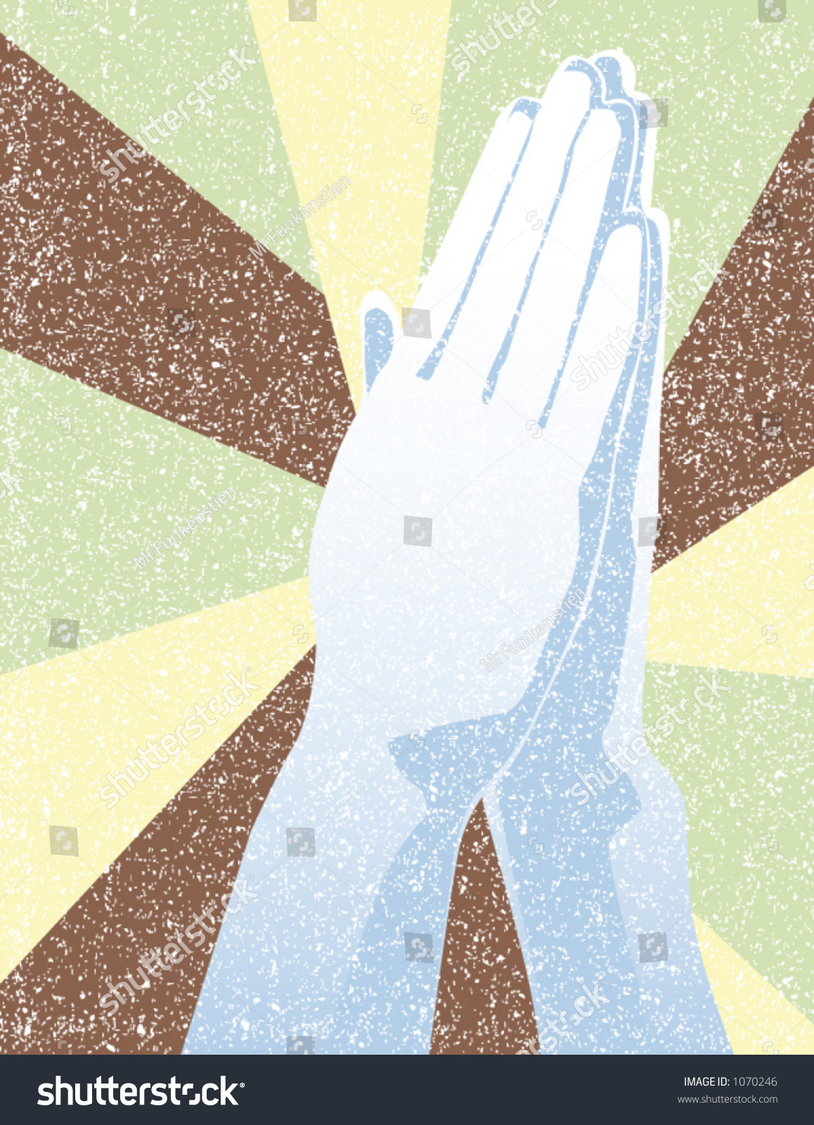Two Hands Praying Rough Real Life Stock Vector (Royalty Free) 1070246