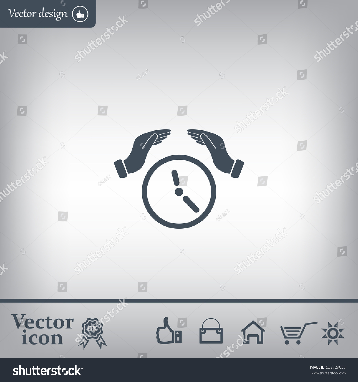 Two Hands Protecting Giving Clock Stock Vector (Royalty Free) 532729033 ...