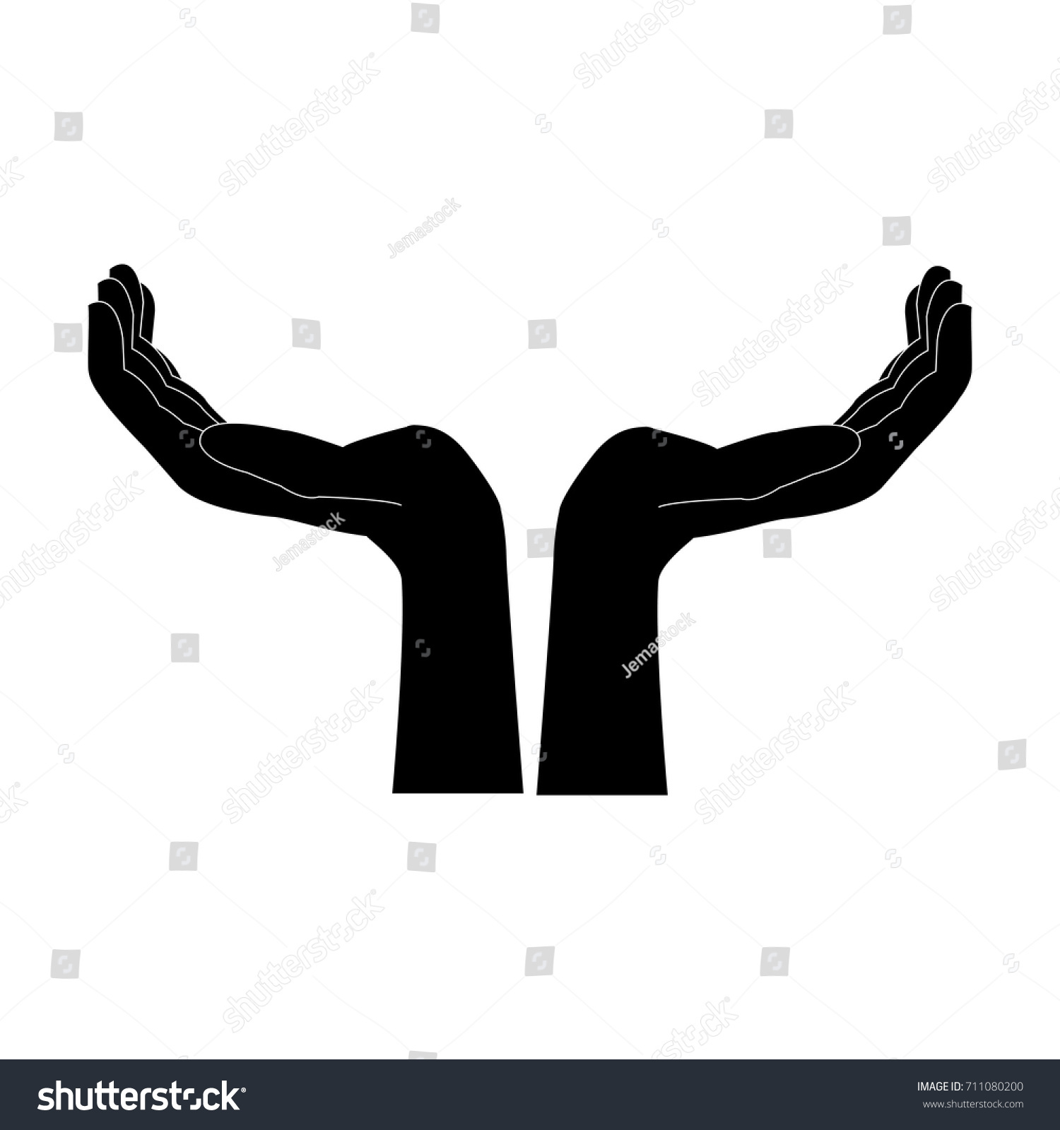 Two Hands Support Help Gesture Symbol Stock Vector (Royalty Free ...
