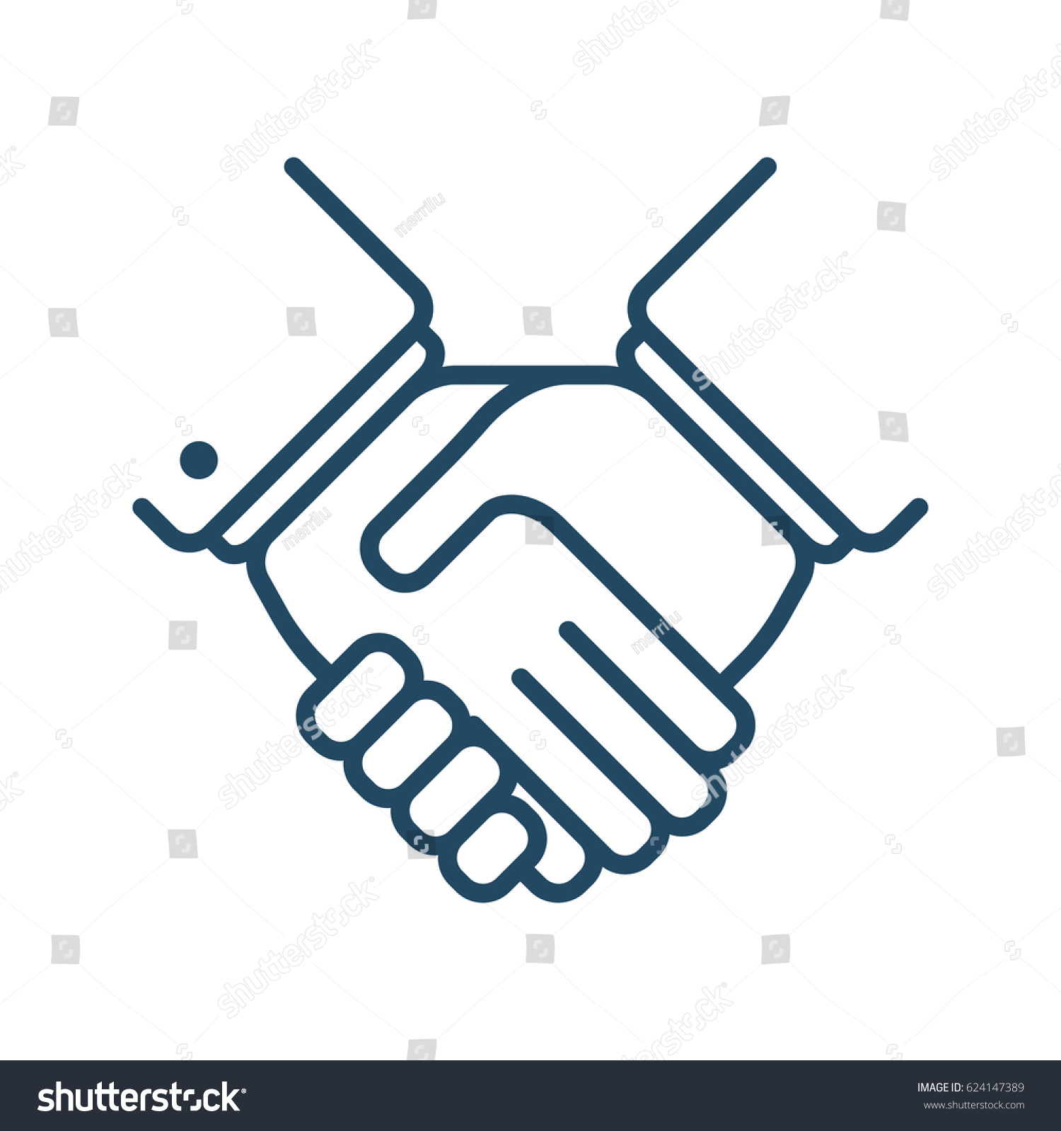 Two Hands Vector Icon Meaning Handshake Stock Vector (Royalty Free ...