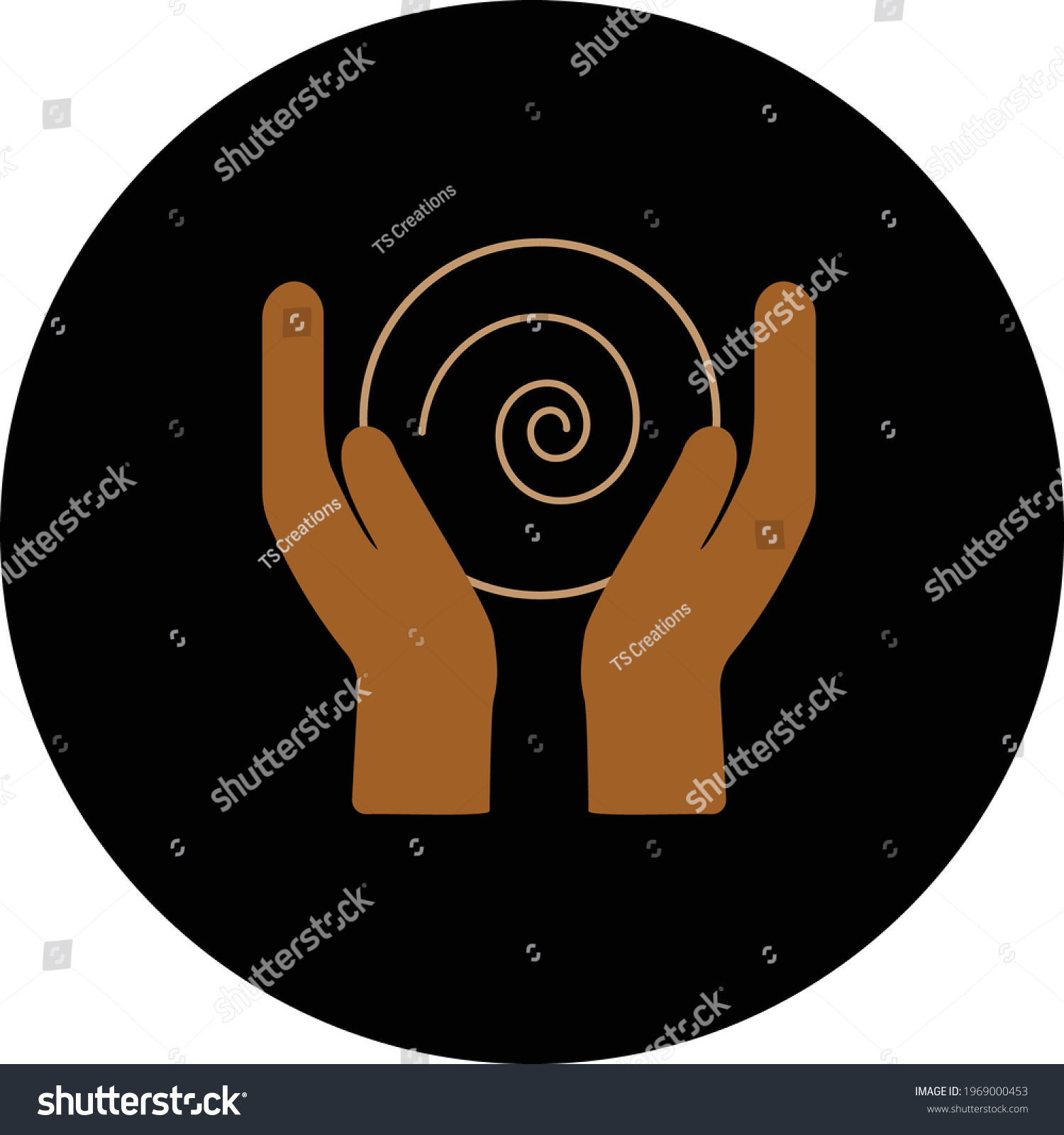 Two Hands Circle Logo Vector Two Stock Vector (Royalty Free) 1969000453 ...