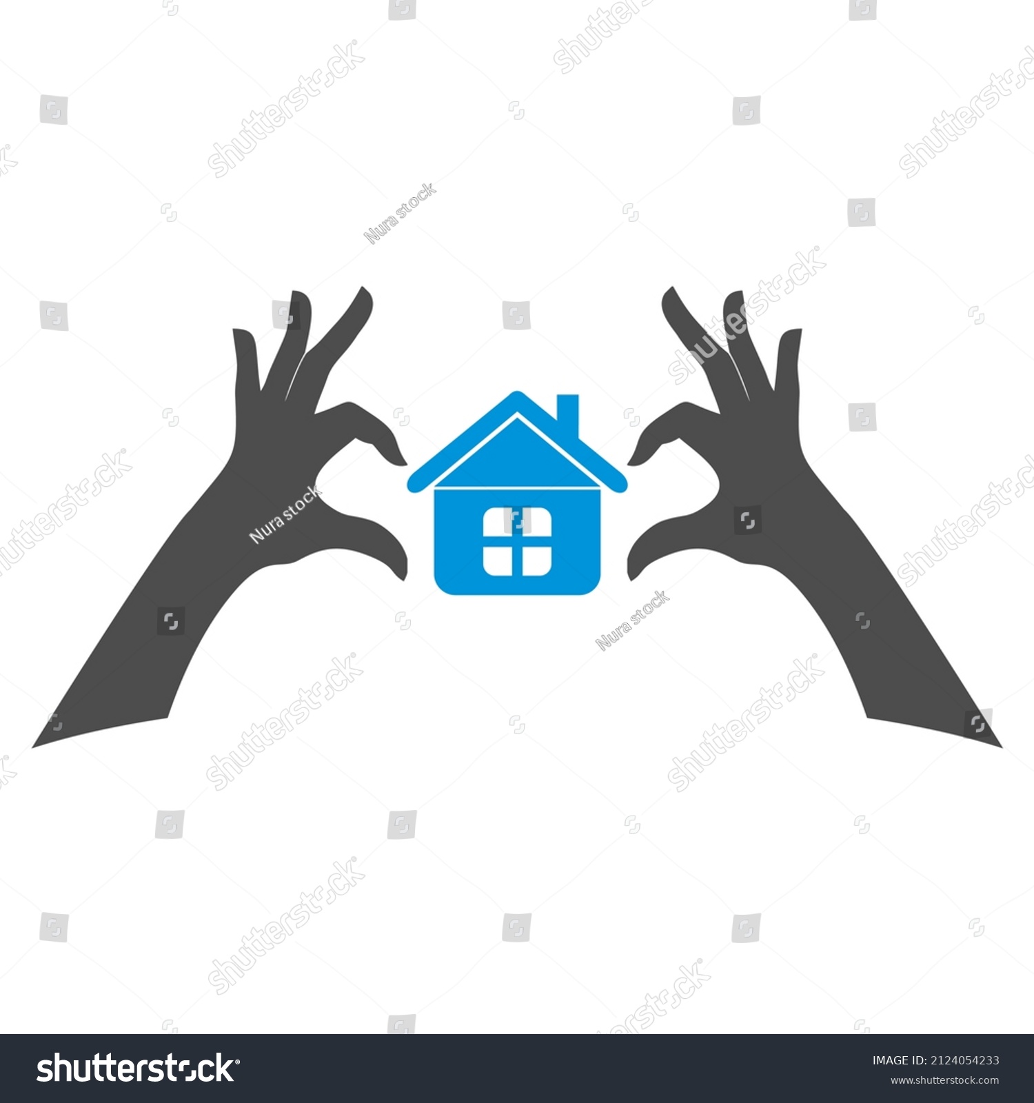 Two Hands House Property Vector Design Stock Vector (Royalty Free ...