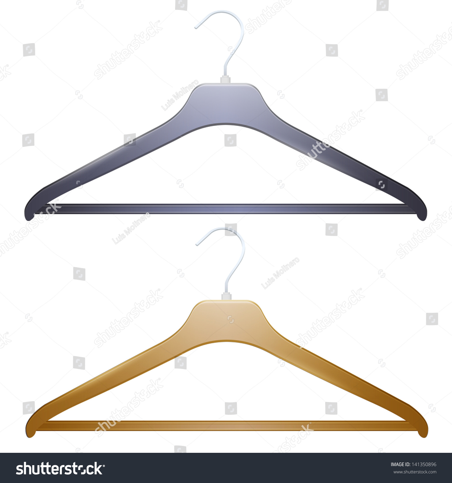 Two Hangers On White Background Vector Stock Vector (Royalty Free ...