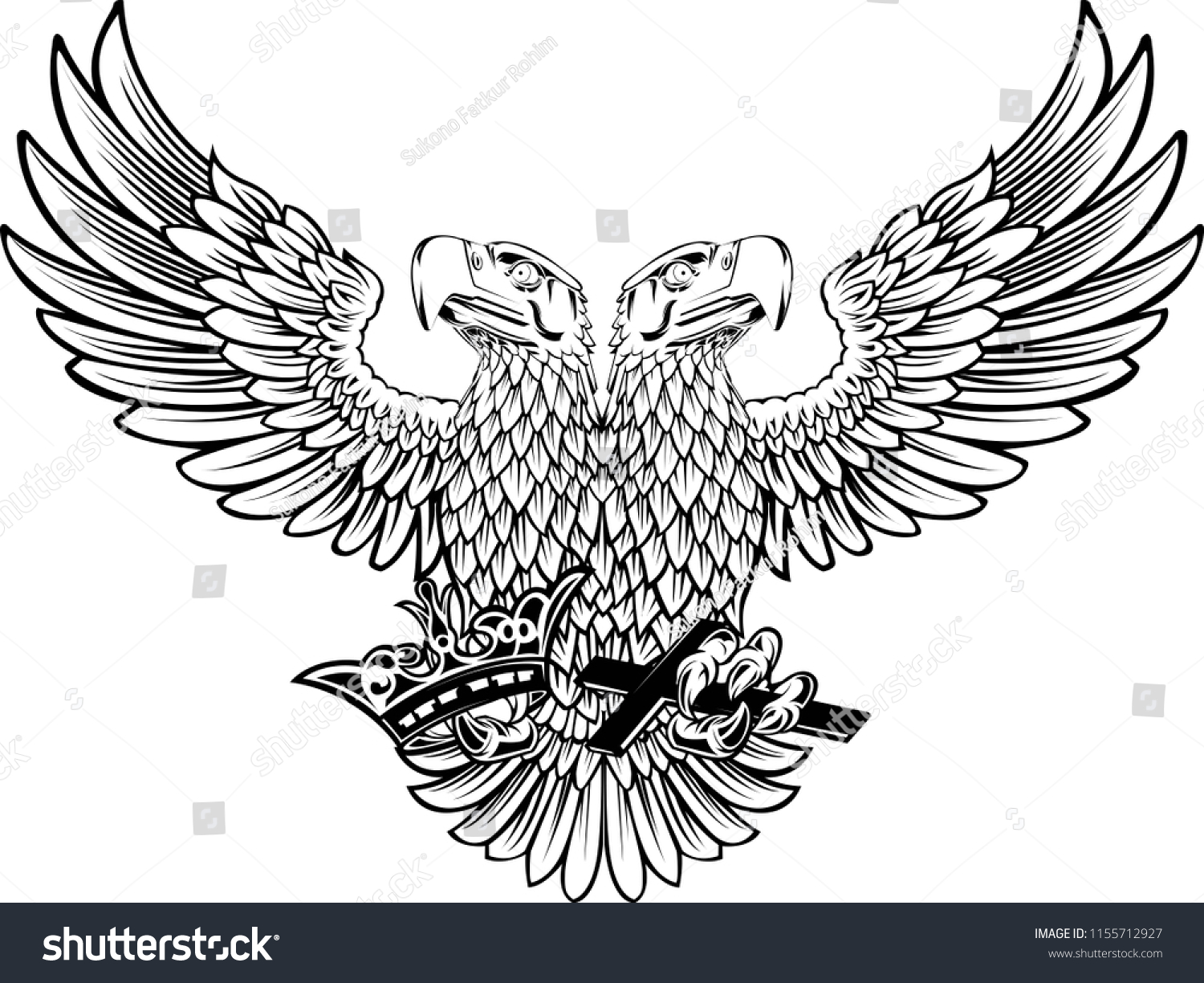 Two Head Eagle Majestic Stock Vector (Royalty Free) 1155712927