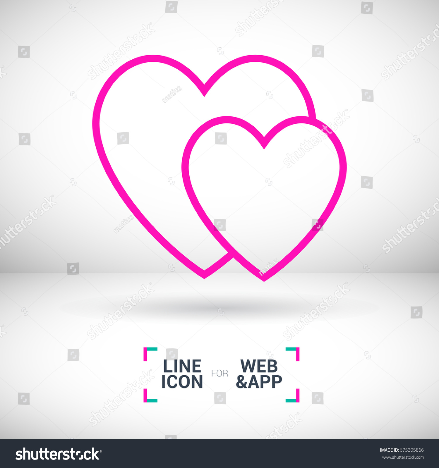 Two Heart Line Vector Icon Stock Vector (Royalty Free) 675305866 ...