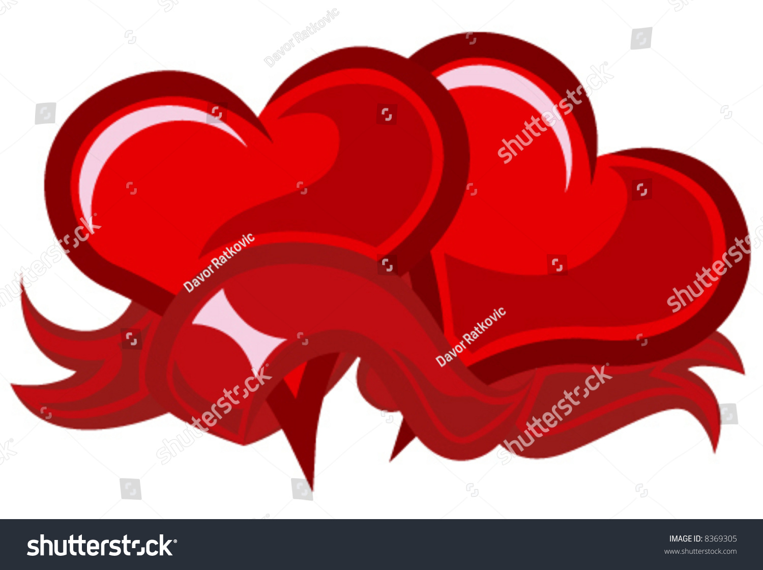 Two Hearts Color Stock Vector (Royalty Free) 8369305 | Shutterstock