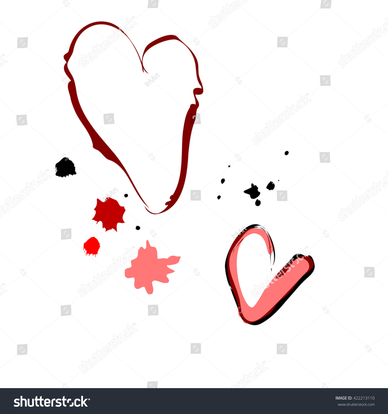 Two Hearts Hand Drawn Doodle Design Stock Vector (Royalty Free ...