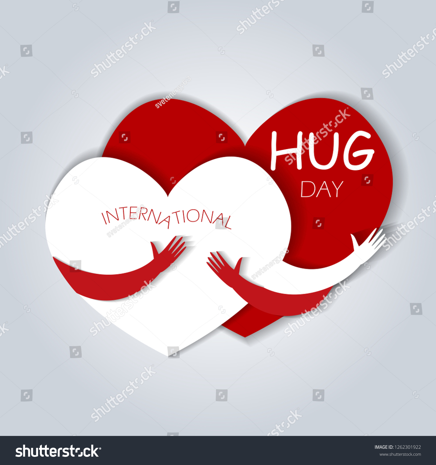 Two Hearts Hugging Vector Illustration Flat Stock Vector (Royalty Free ...