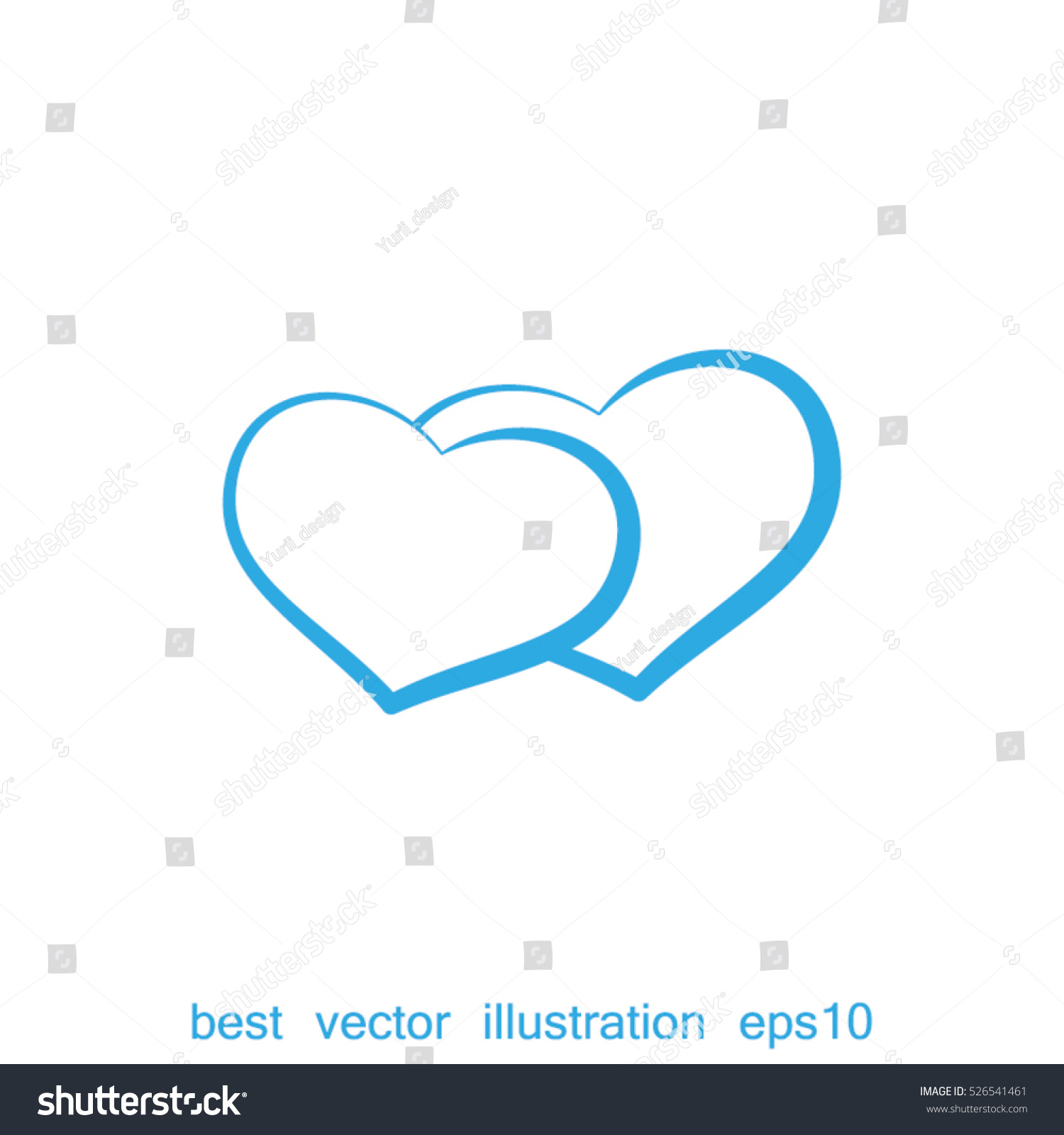 Two Hearts Icon Vector Stock Vector (Royalty Free) 526541461 | Shutterstock