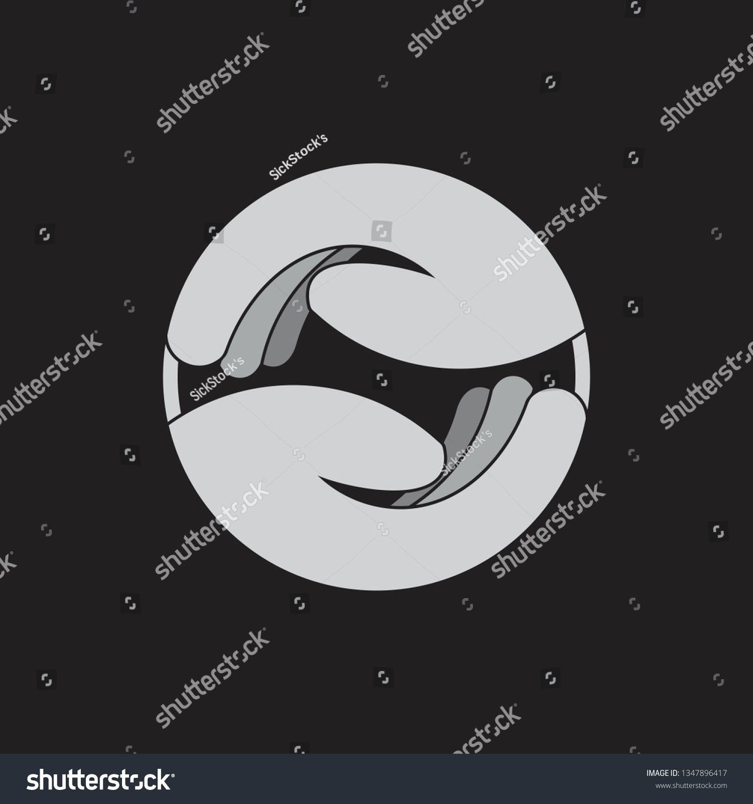 Two Helping Hand Gradient Design Team Stock Vector (Royalty Free ...