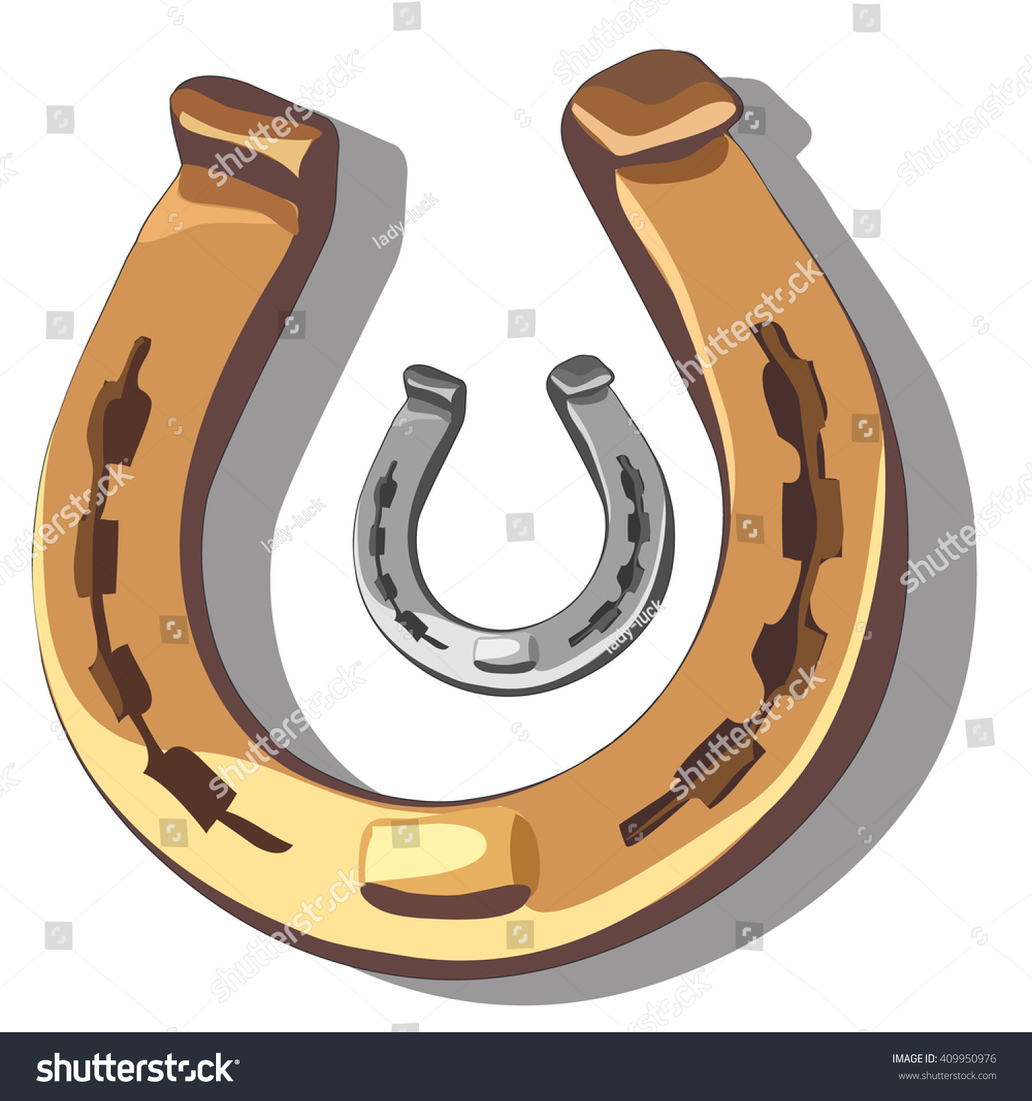 Two Horseshoes Vector Illustration Stock Vector (Royalty Free) 409950976