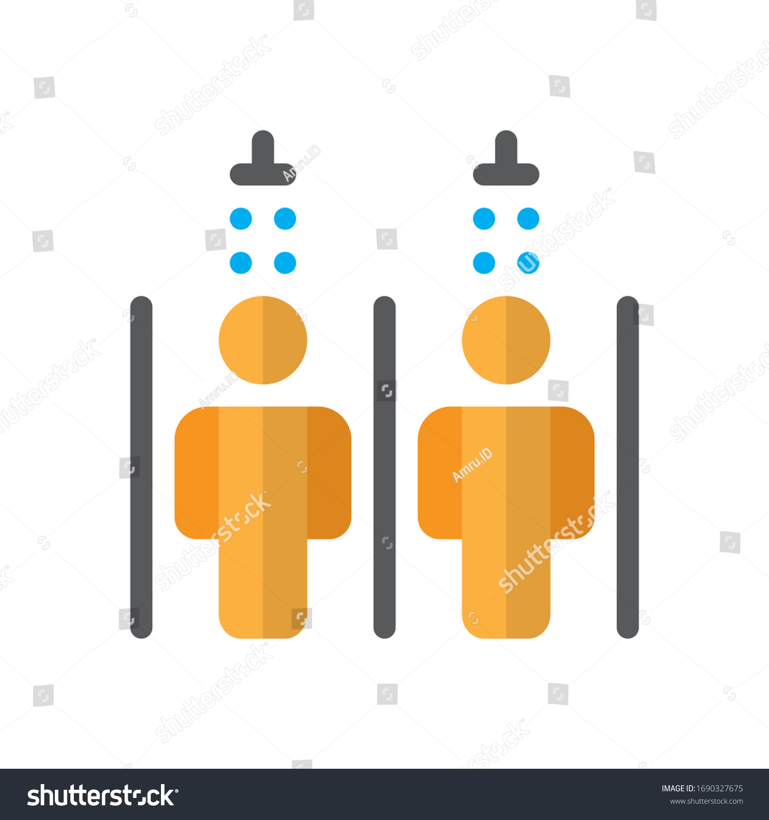 Two Human Bath Bathroom Shower Time Stock Vector (Royalty Free ...
