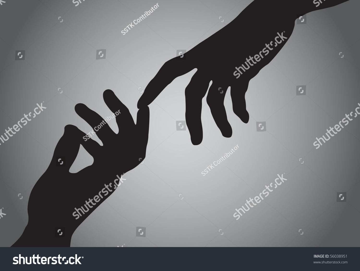 Two Human Hands Stock Vector (Royalty Free) 56038951