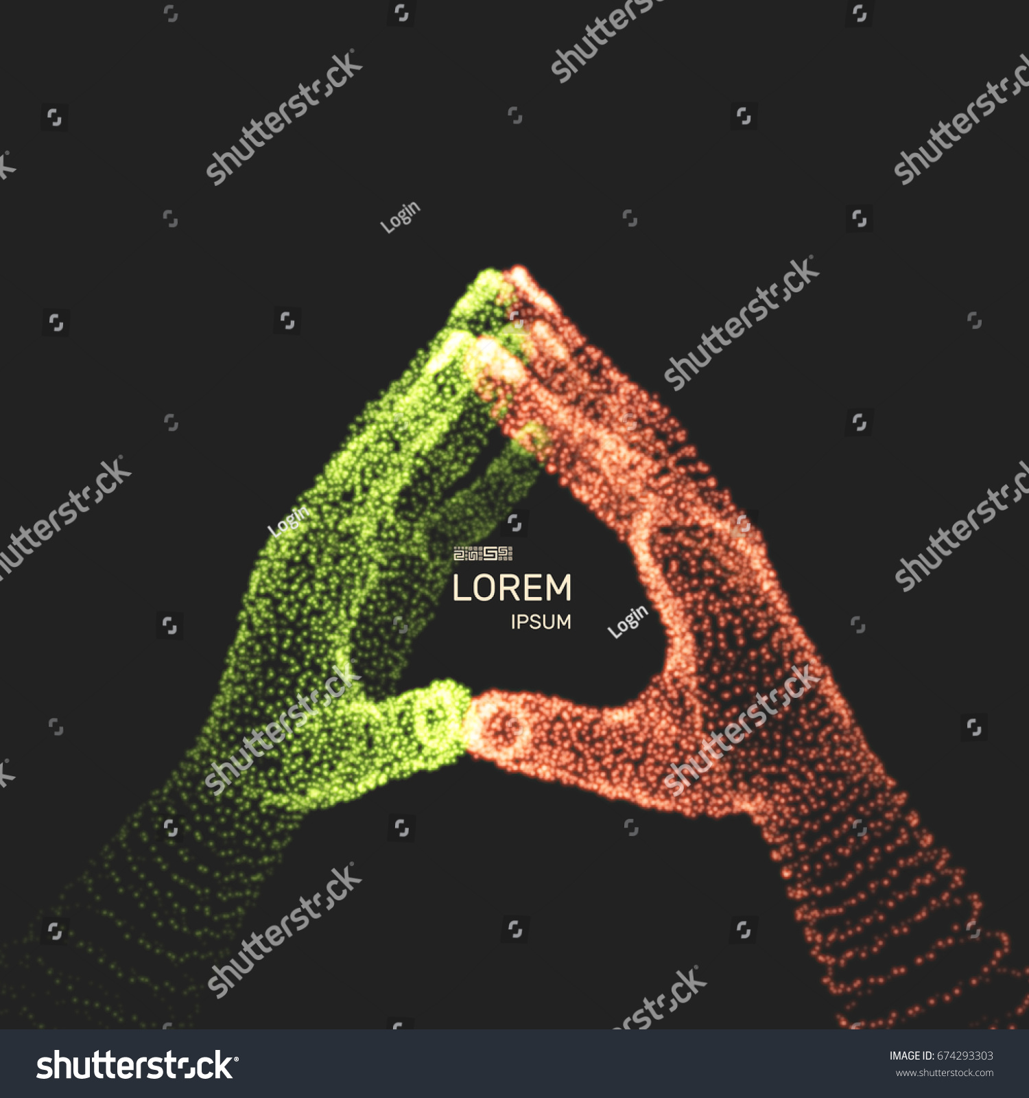 Two Human Hands Connection Structure Business Stock Vector (Royalty ...